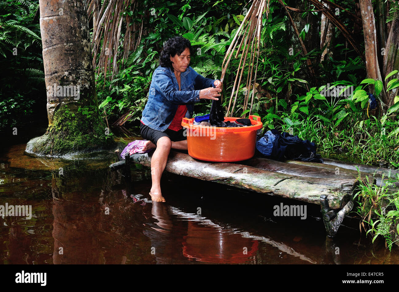Indian women bathing washing clothes hi-res stock photography and ...
