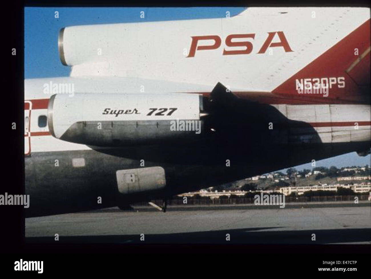 This image shows a Boeing 727-200, a tri-jet airliner used by Pacific ...