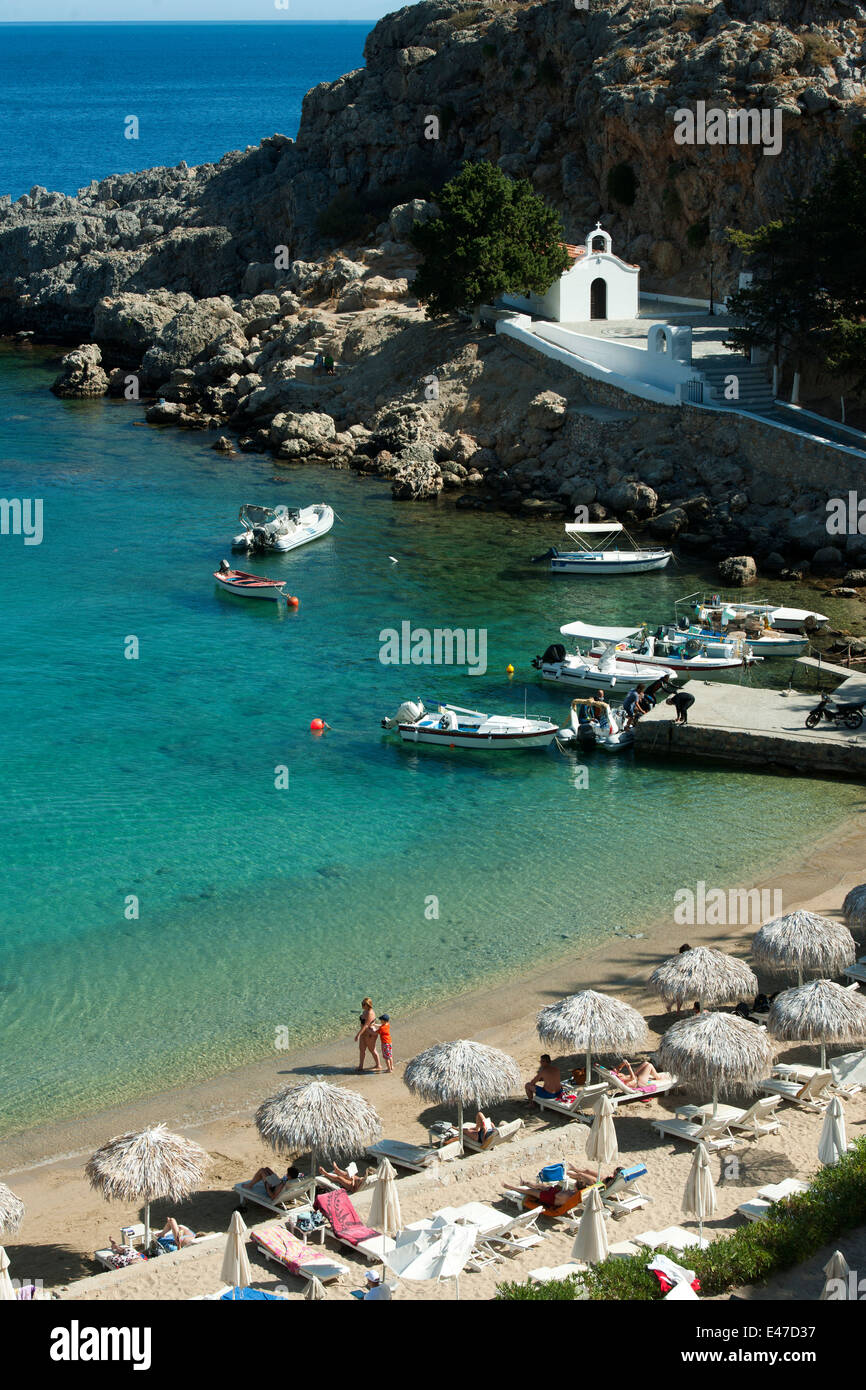 Griechenland, Rhodos, Lindos, Agios Pavlos Bucht Stock Photo - Alamy