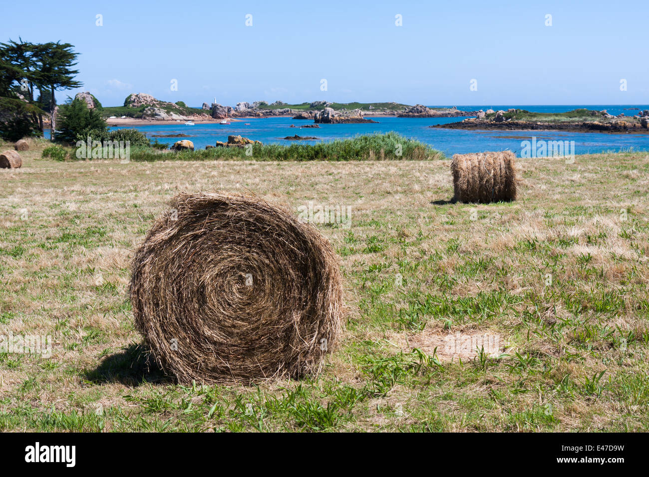 Haystack at beautiful island Brehat in Bretagne, France Stock Photo - Alamy