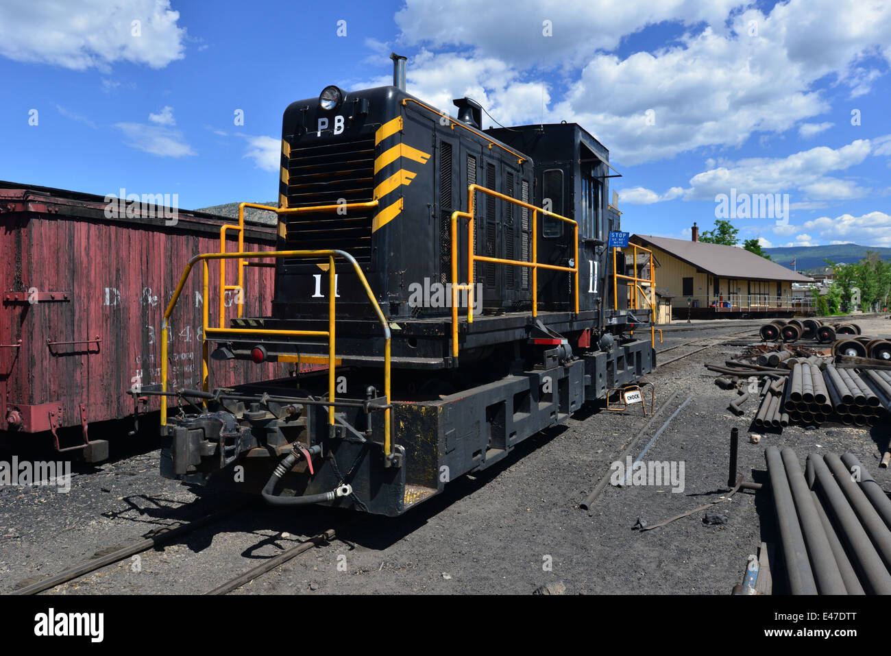 Diesel locomotive on the Durango and Silverton Railway at Durango Stock ...