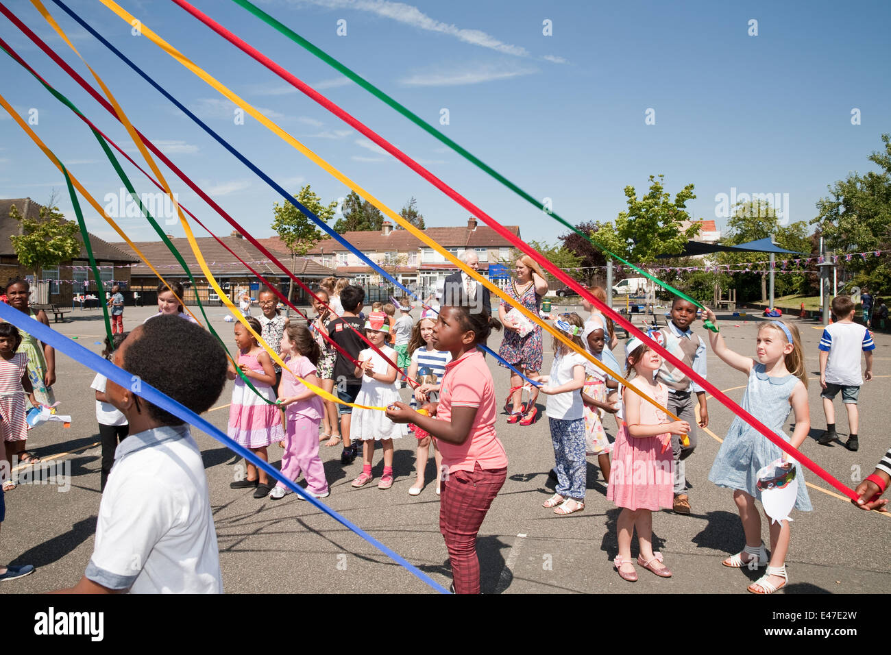 Anerley,UK,4th July 2014,Children danced around a maypole at the ...