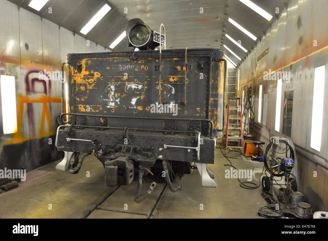 Spray booth at the Durango and Silverton Railway Stock Photo - Alamy