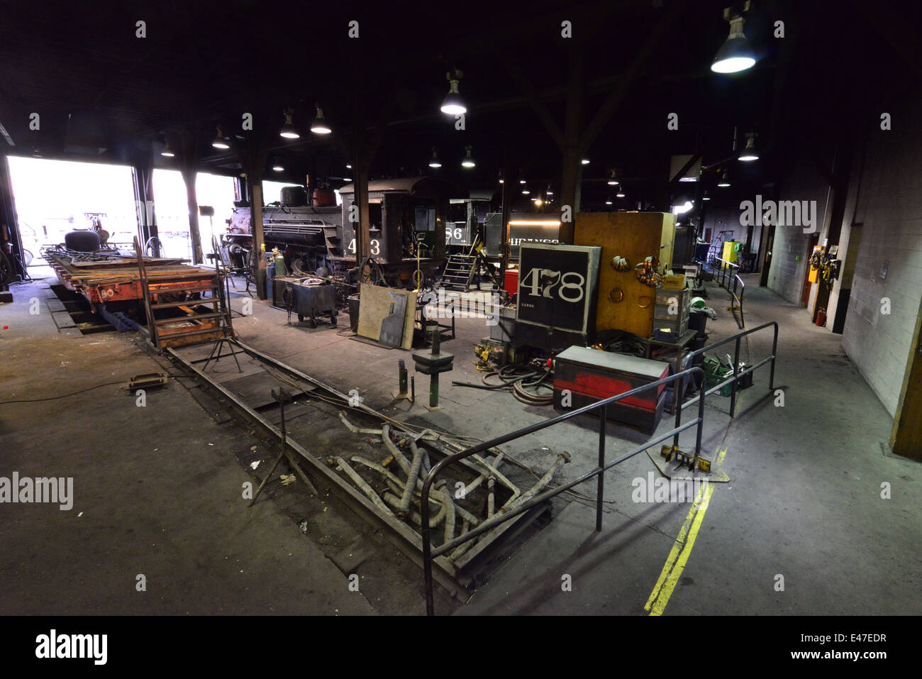 An Engineering workshop at the Durrango/ Silverton Railway Stock Photo ...