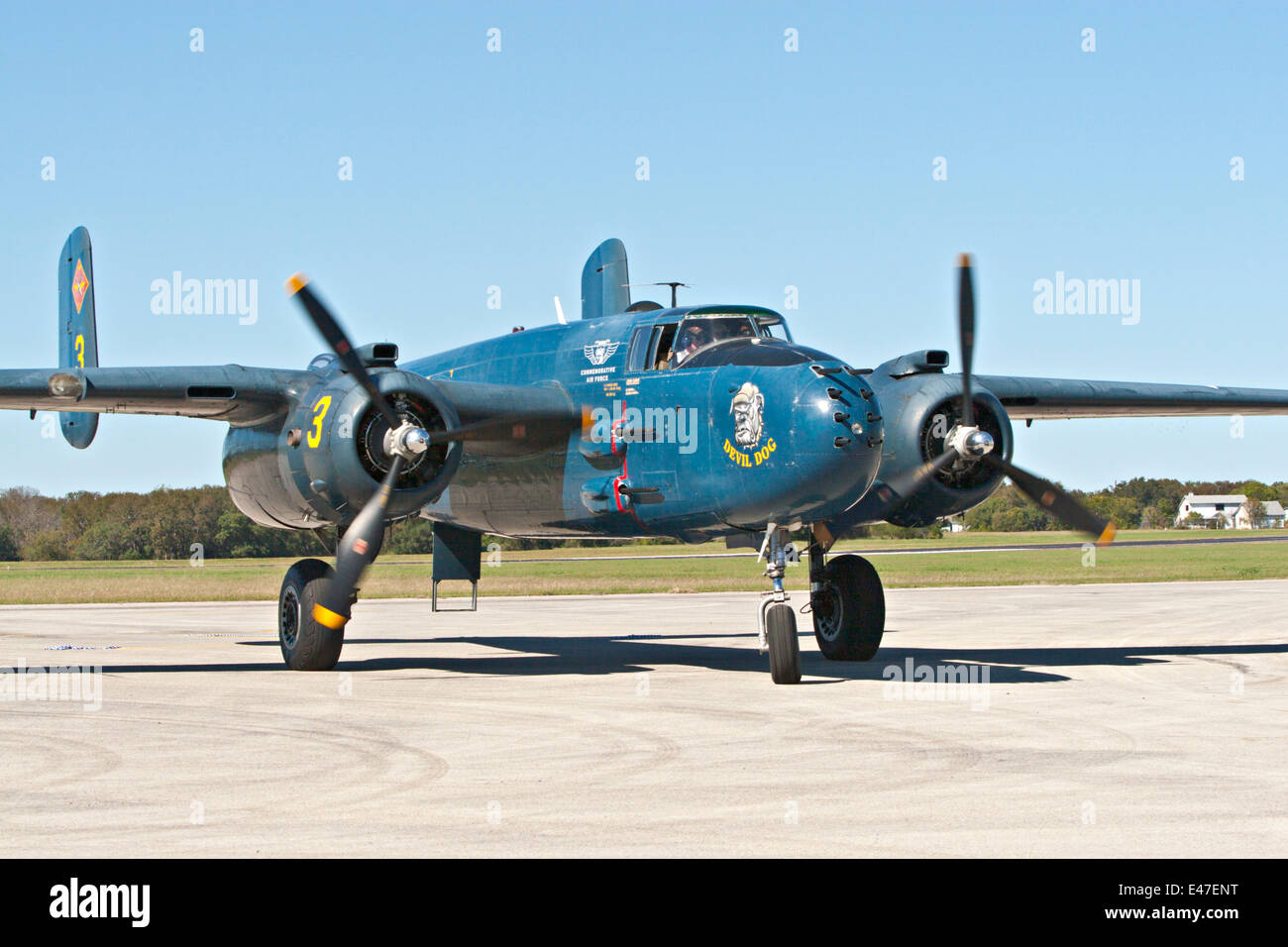 Commemorative Air Force B25 B-25 Mitchell medium bomber US Marine Corps PBJ version named Devil ...