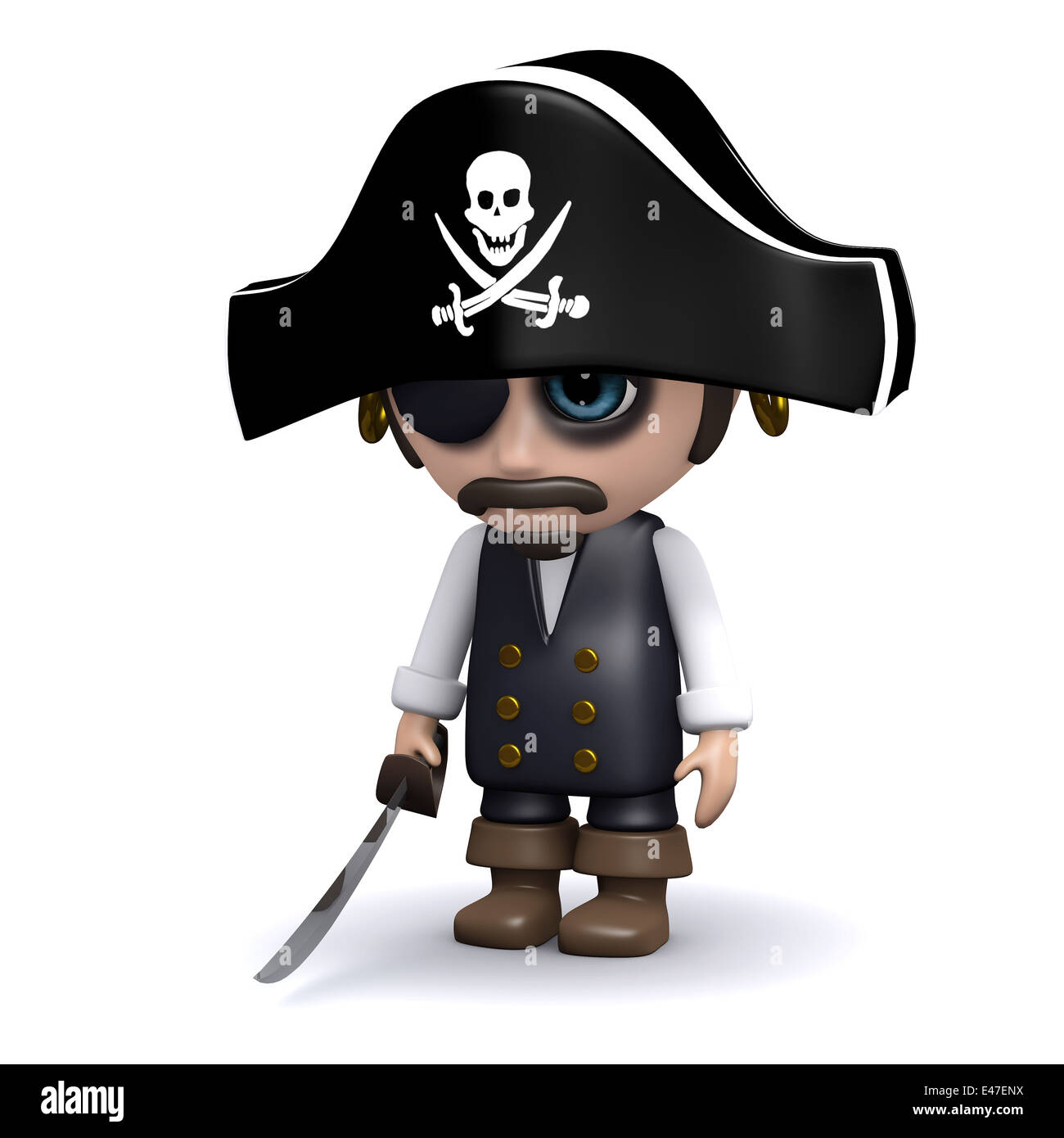 3d Pirate is feeling sad and dejected Stock Photo - Alamy