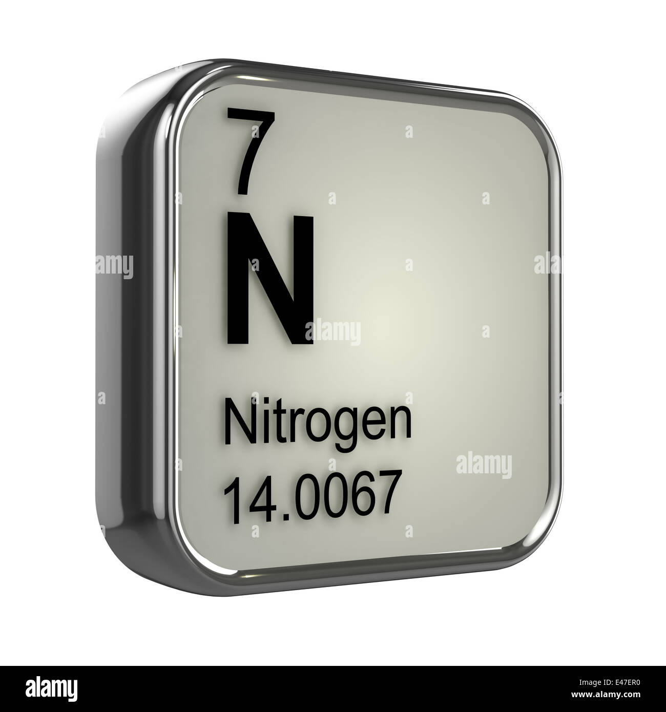 3d Nitrogen element from the periodic table Stock Photo - Alamy