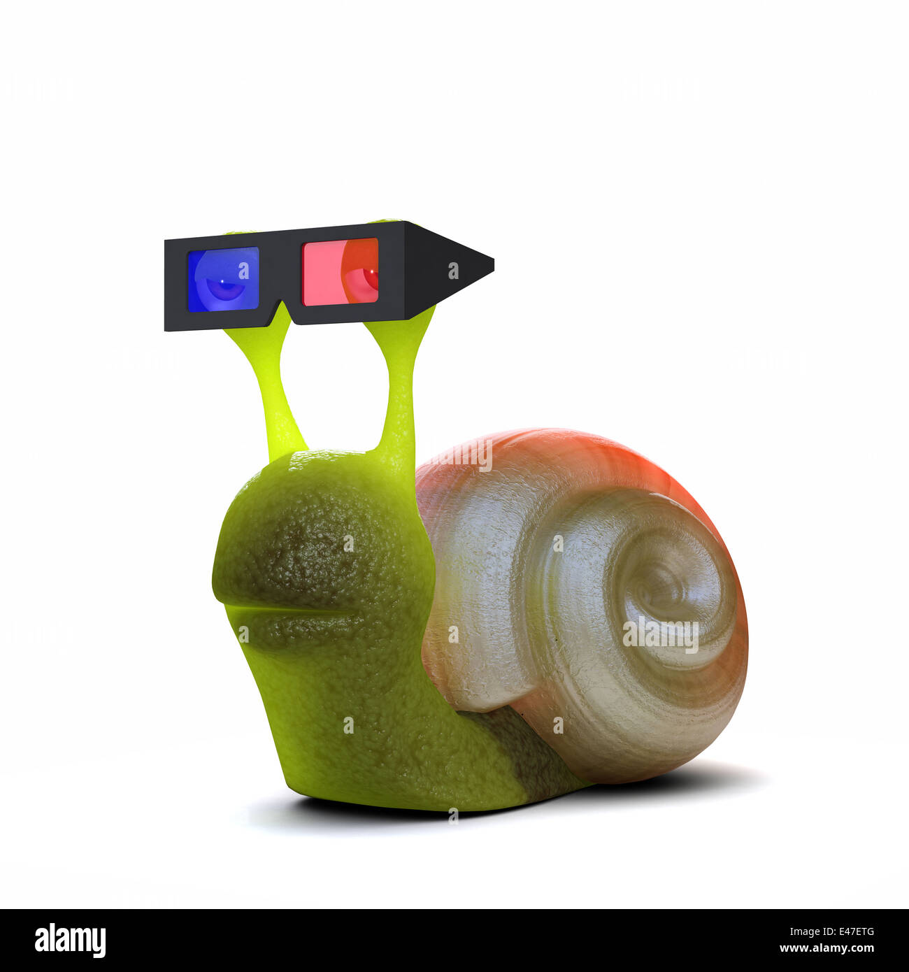 3d Snail is wearing 3d glasses to watch the new movie Stock Photo - Alamy