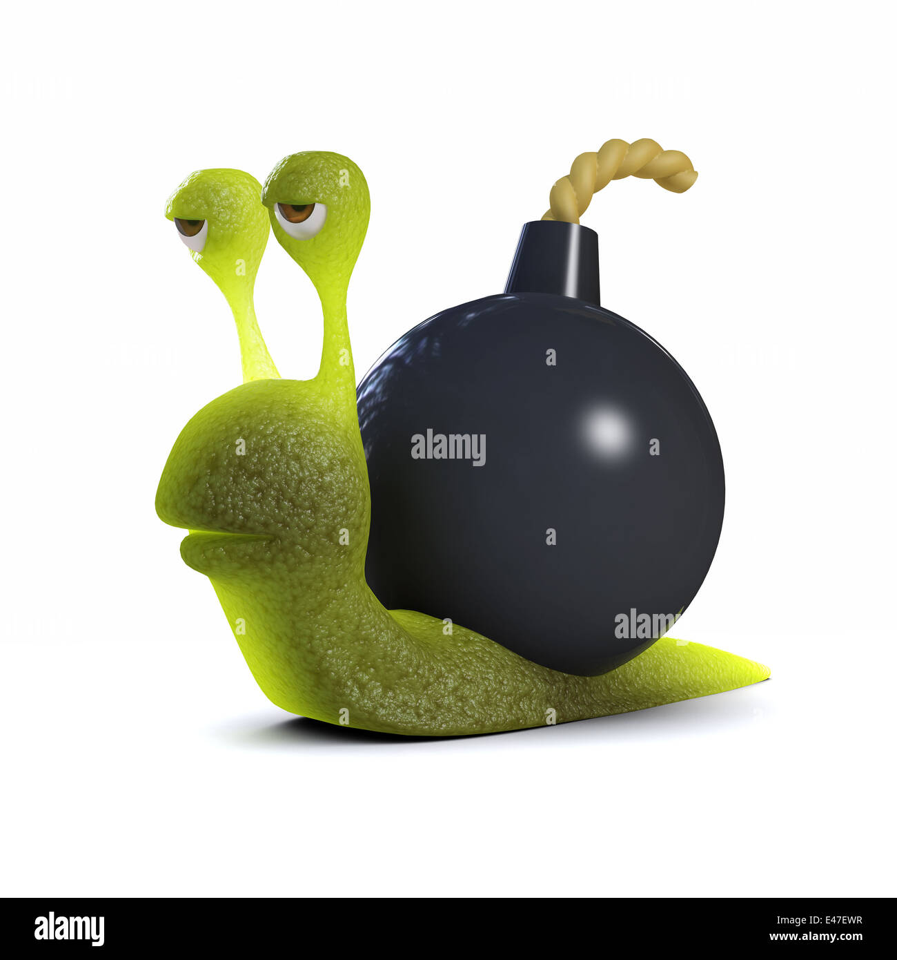 3d Snail appears to have a bomb instead of a shell Stock Photo - Alamy