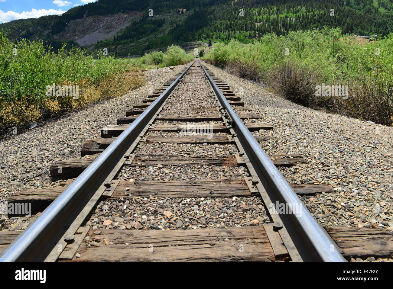 Narrow gauge railway tracks of the Silverton Railway, Colorado Stock Photo - Alamy