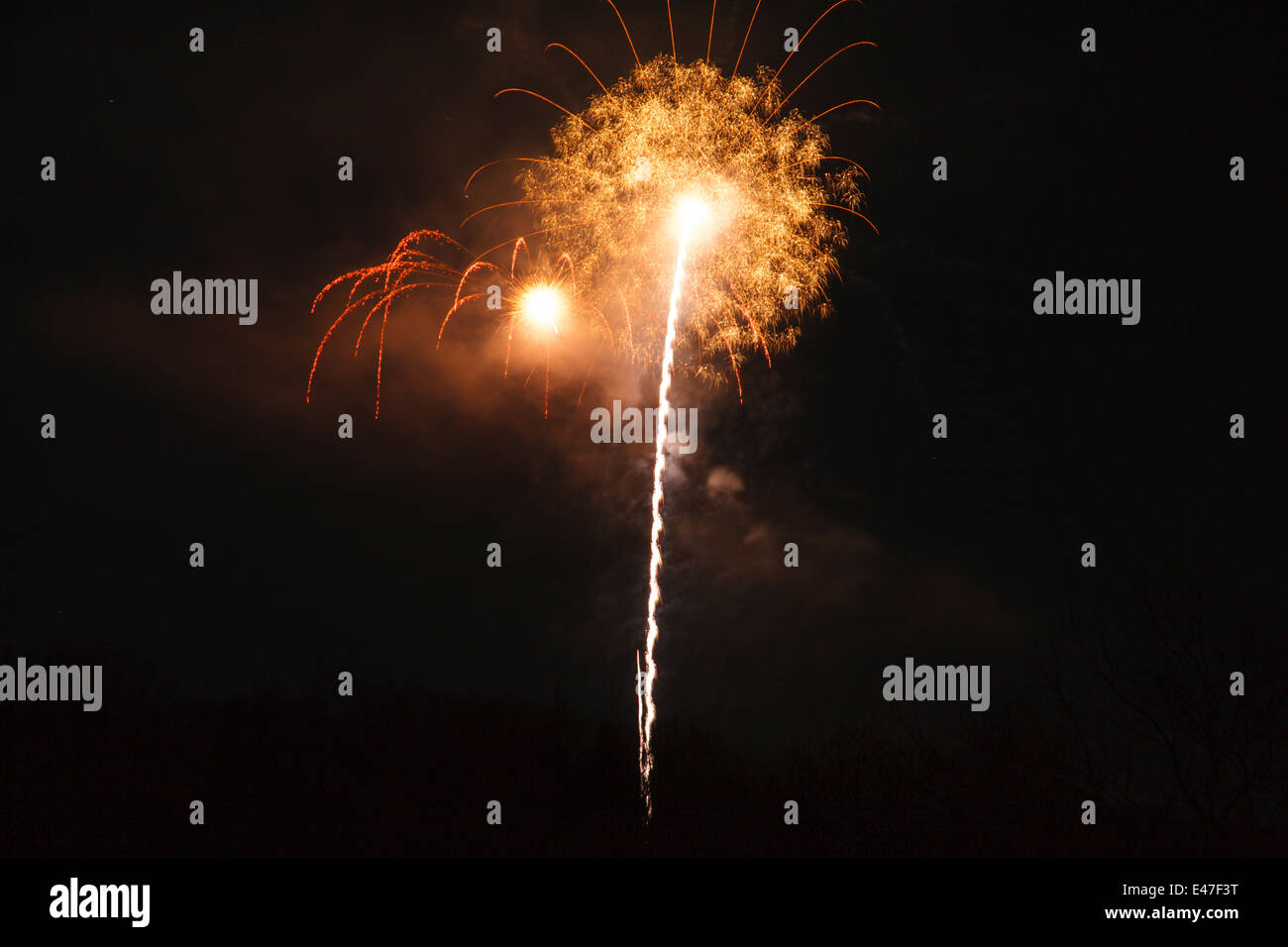 Fireworks over Lincoln, New Hampshire USA Stock Photo - Alamy