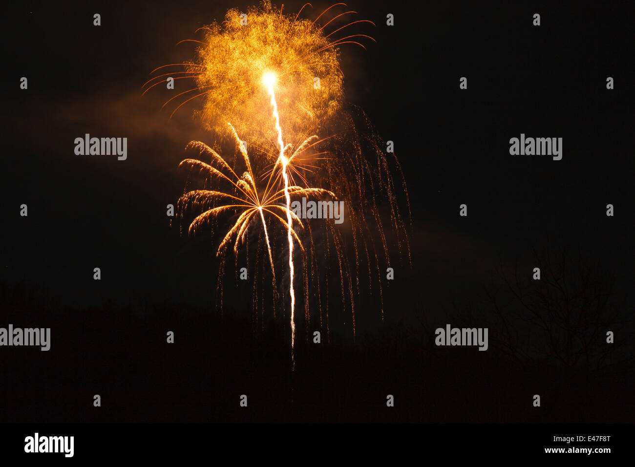 Fireworks over Lincoln, New Hampshire USA Stock Photo - Alamy