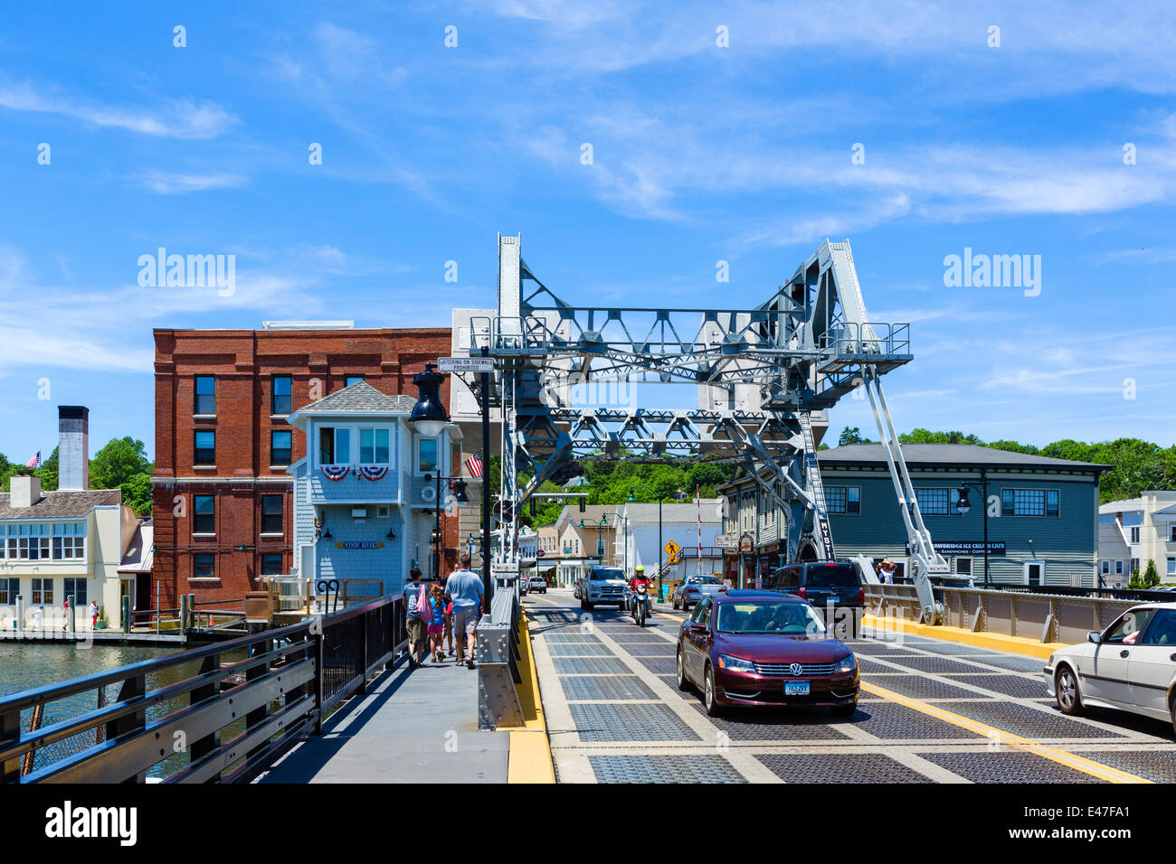 The Mystic River Bascule Bridge (Drawbridge) on Main Street in downtown ...