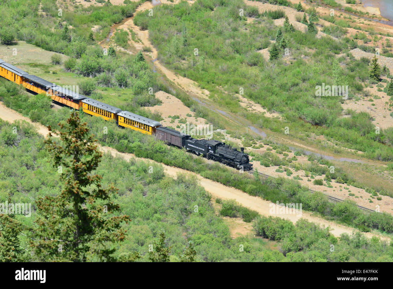 A 19 th century locomotive leaving Silverton, USA Stock Photo - Alamy