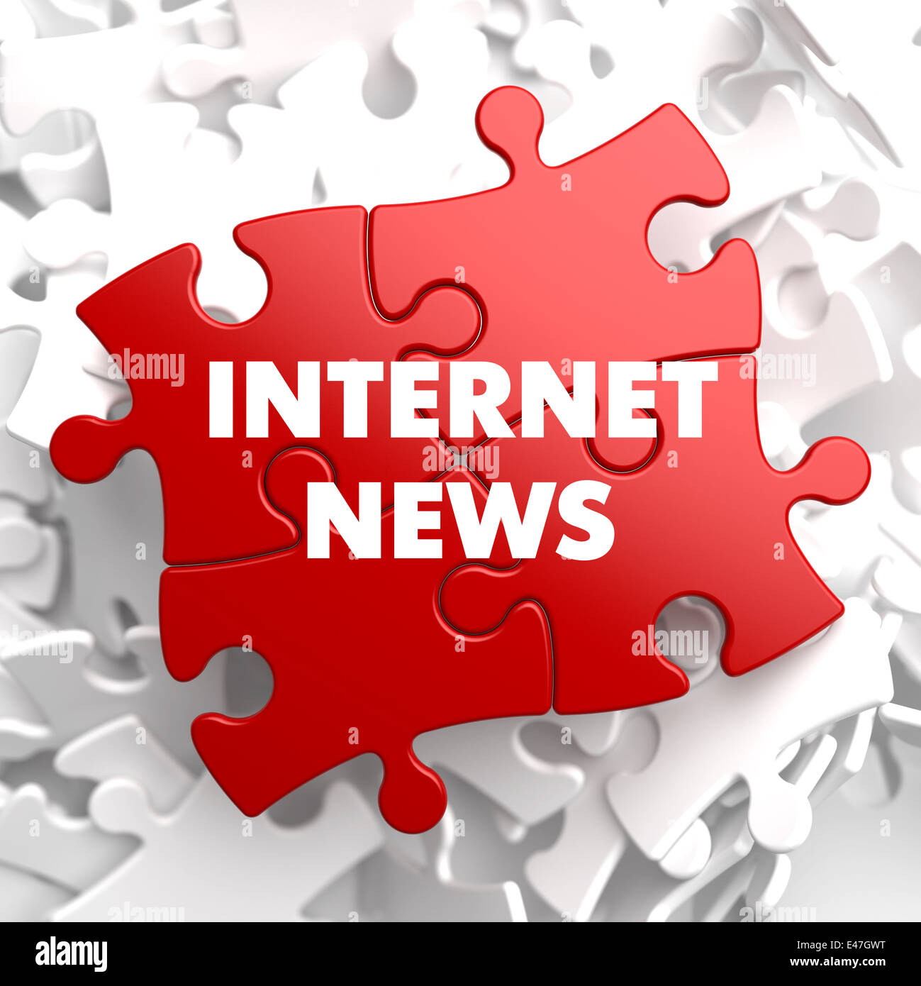 Internet News on Red Puzzle Stock Photo - Alamy