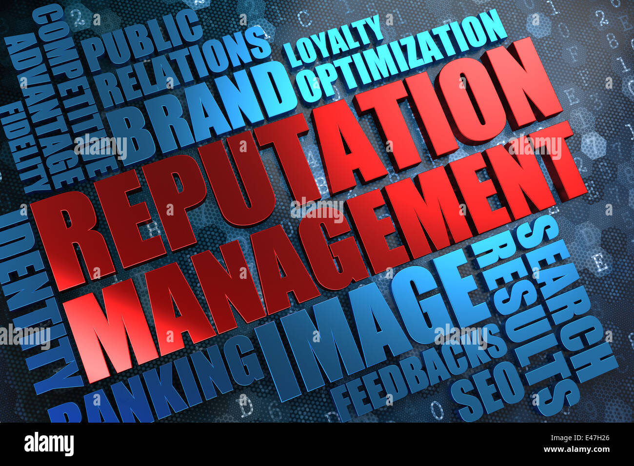 Reputation Management - Red -Blue Wordcloud Stock Photo - Alamy