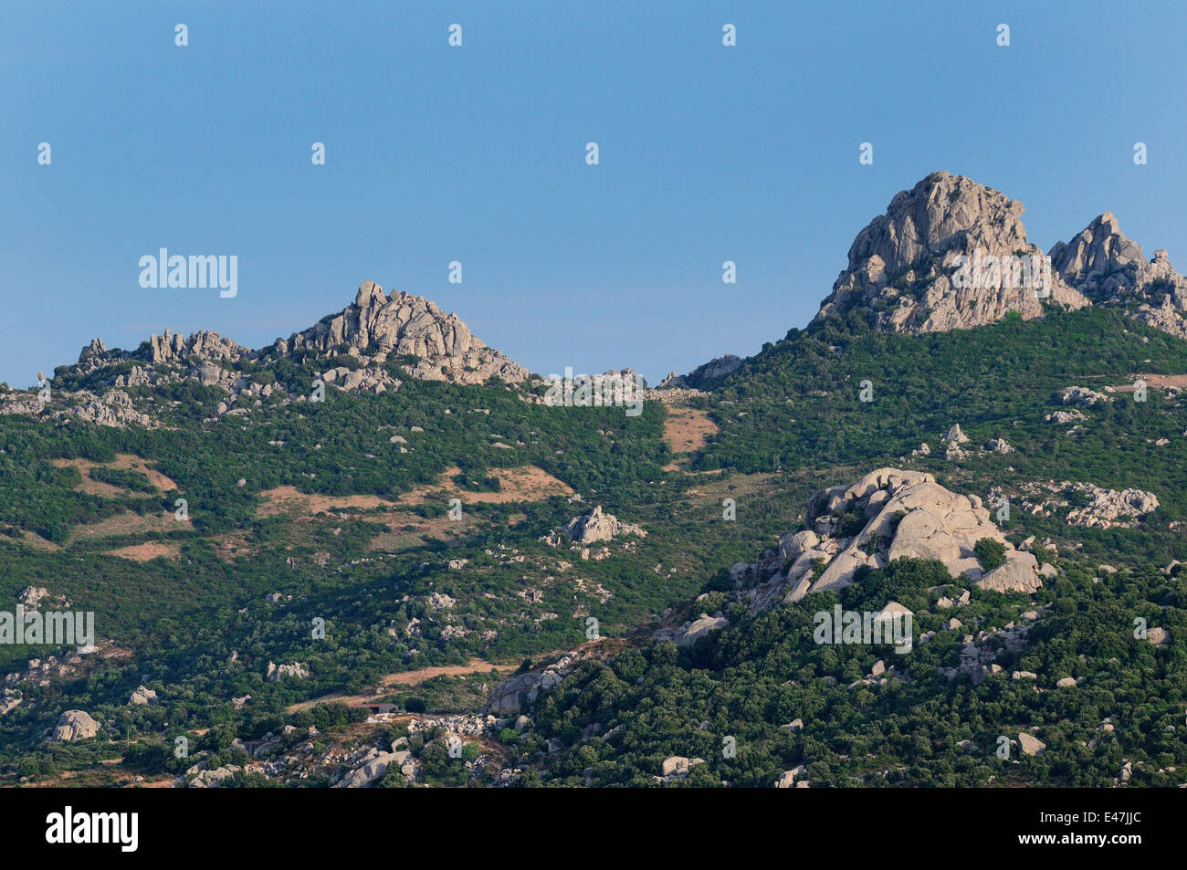 Granite rocky mountains at Valle della Luna valley, Aggius, Sardinia ...
