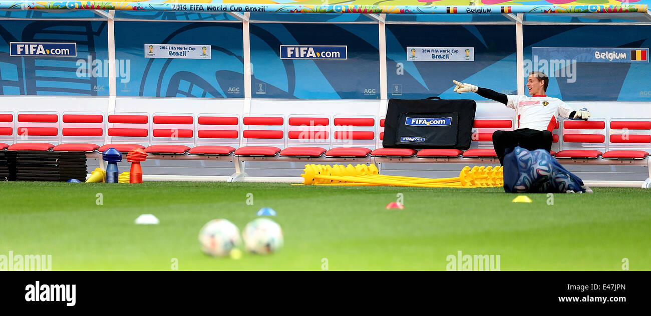 Brasilia, Brazil. 4th July, 2014. Belgium's goalkeeper Sammy Bossut ...
