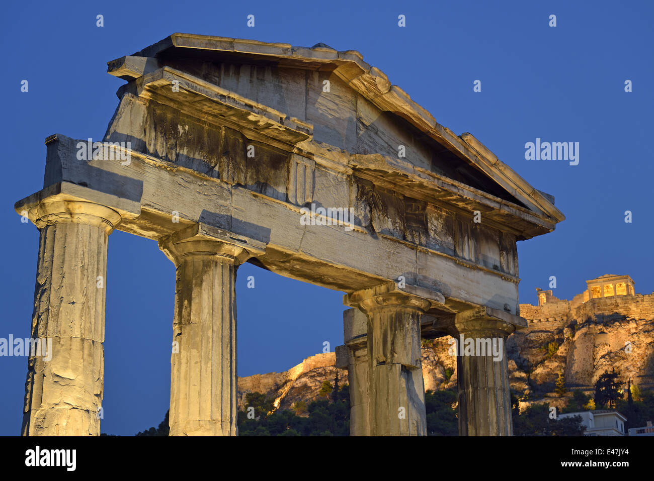 The Gate of Athina Archegetis in Roman Market and Acropolis, Athens ...