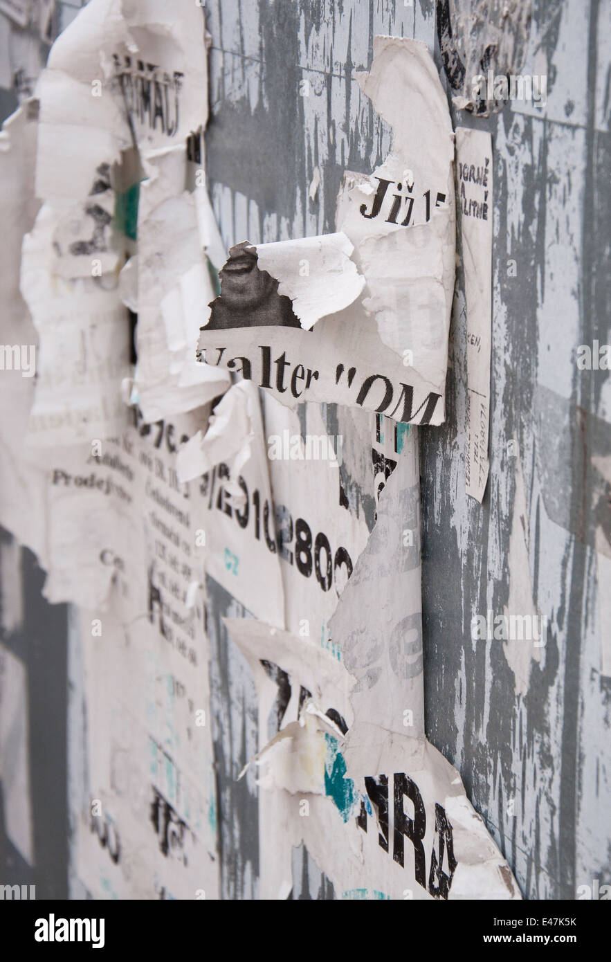Torn paper sheet on the concrete wall Stock Photo - Alamy