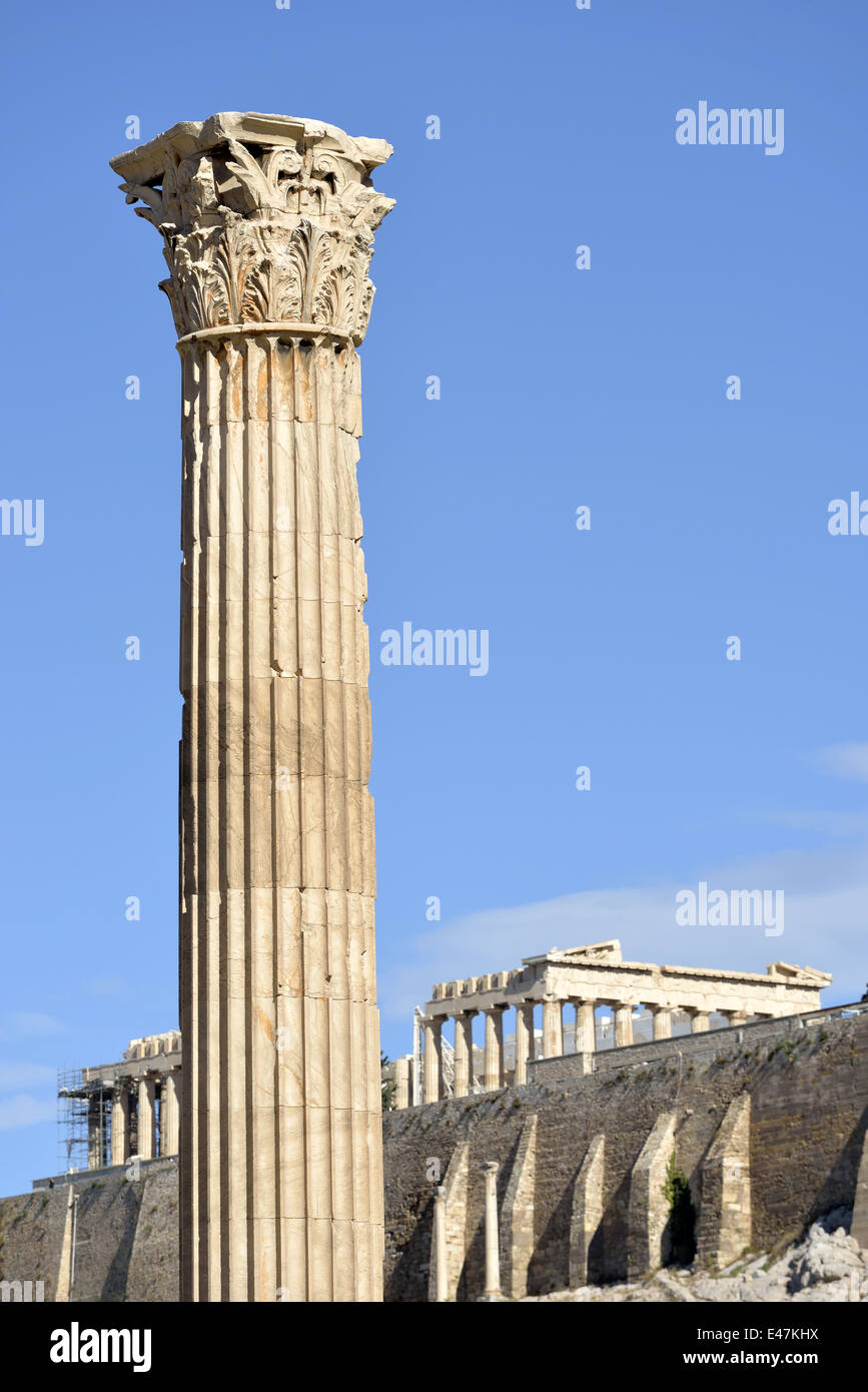 Acropolis and temple of olympian zeus hi-res stock photography and ...
