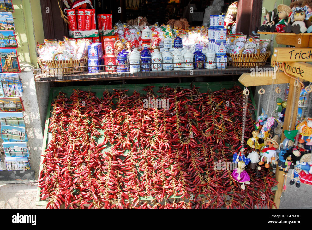Hungarian wax pepper display in store in Budapest, Hungary Stock Photo ...