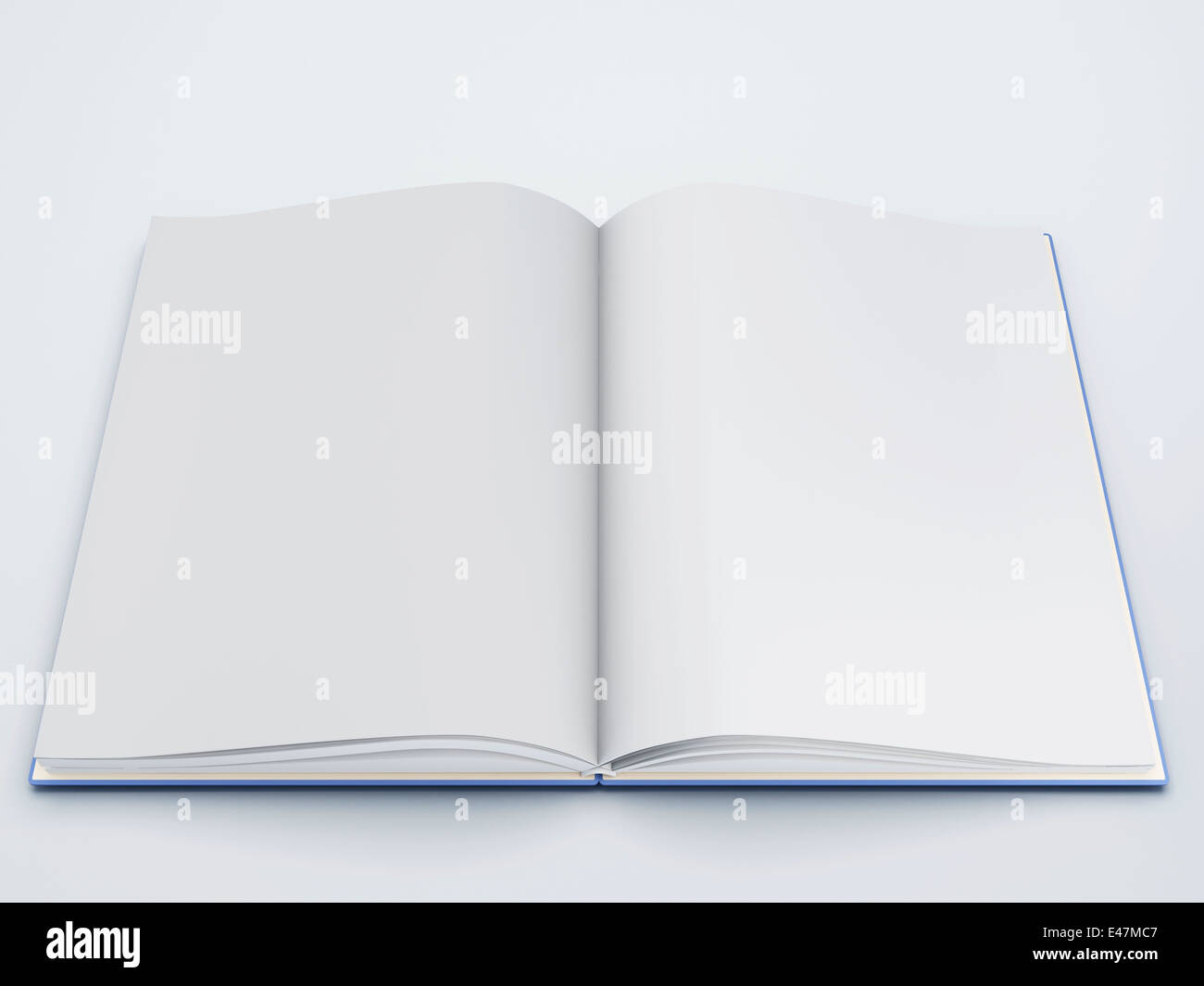 images of open book with white pages 3d illustration Stock Photo - Alamy