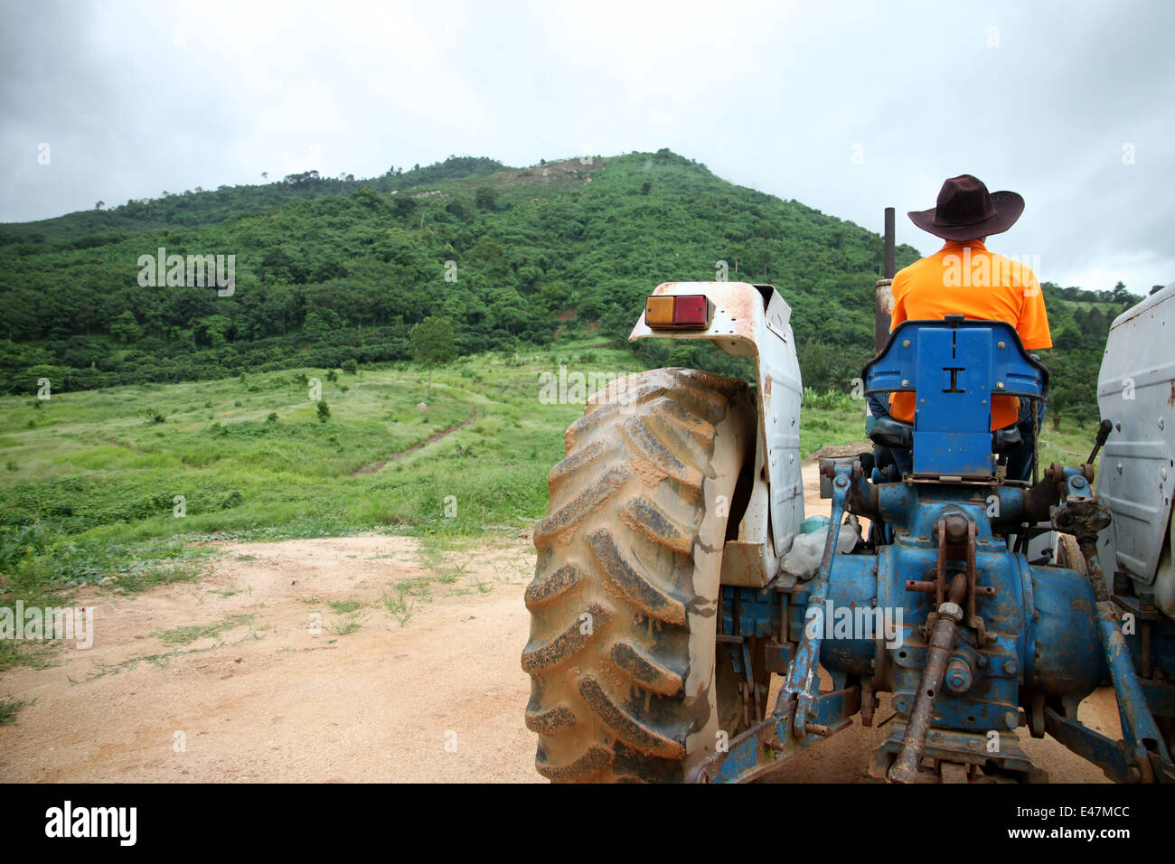 Farmer driving his tractor hi-res stock photography and images - Alamy