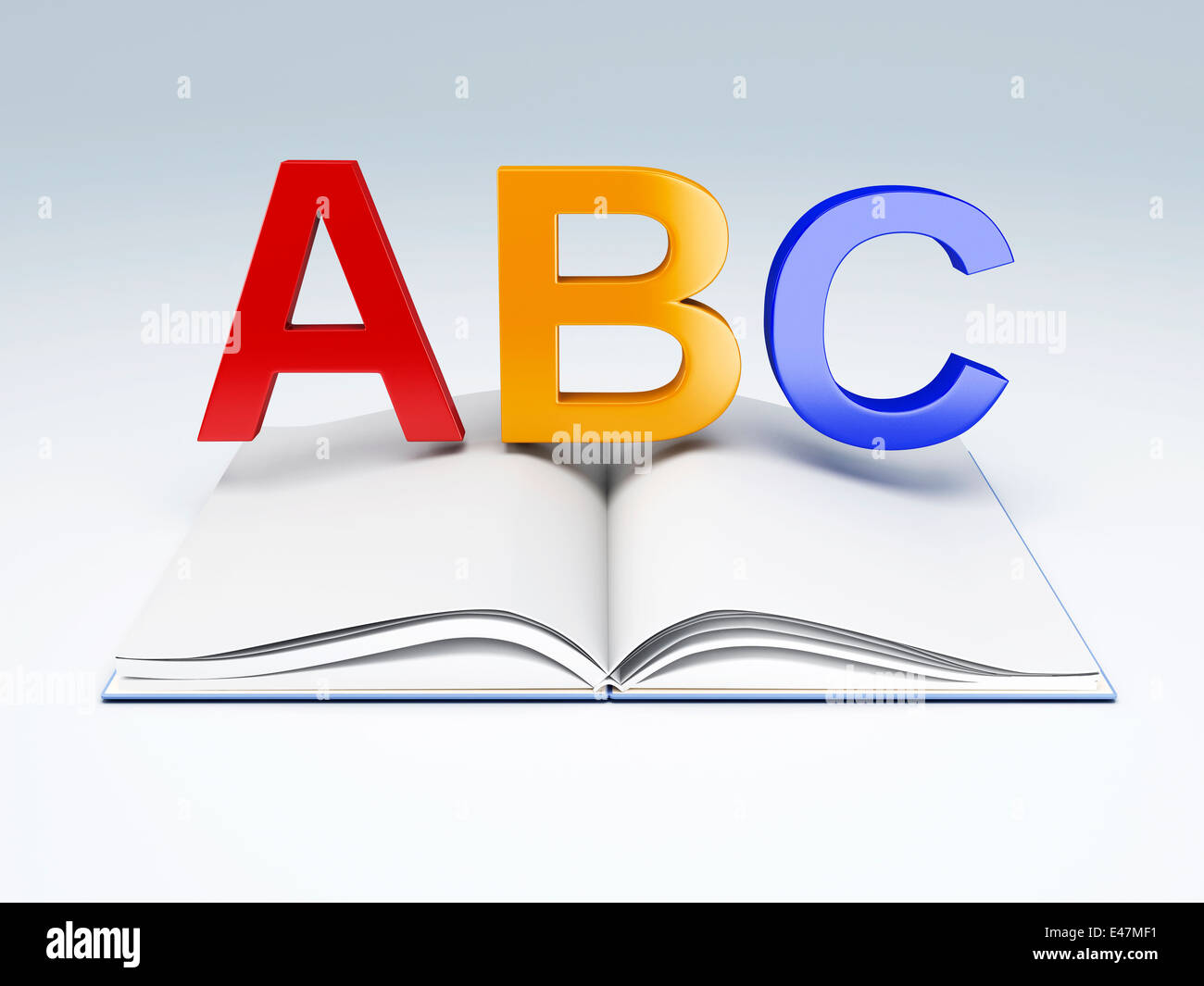 Image abc letters open book hi-res stock photography and images - Alamy