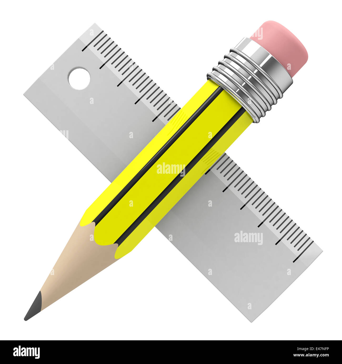 pencil and ruler Stock Photo - Alamy