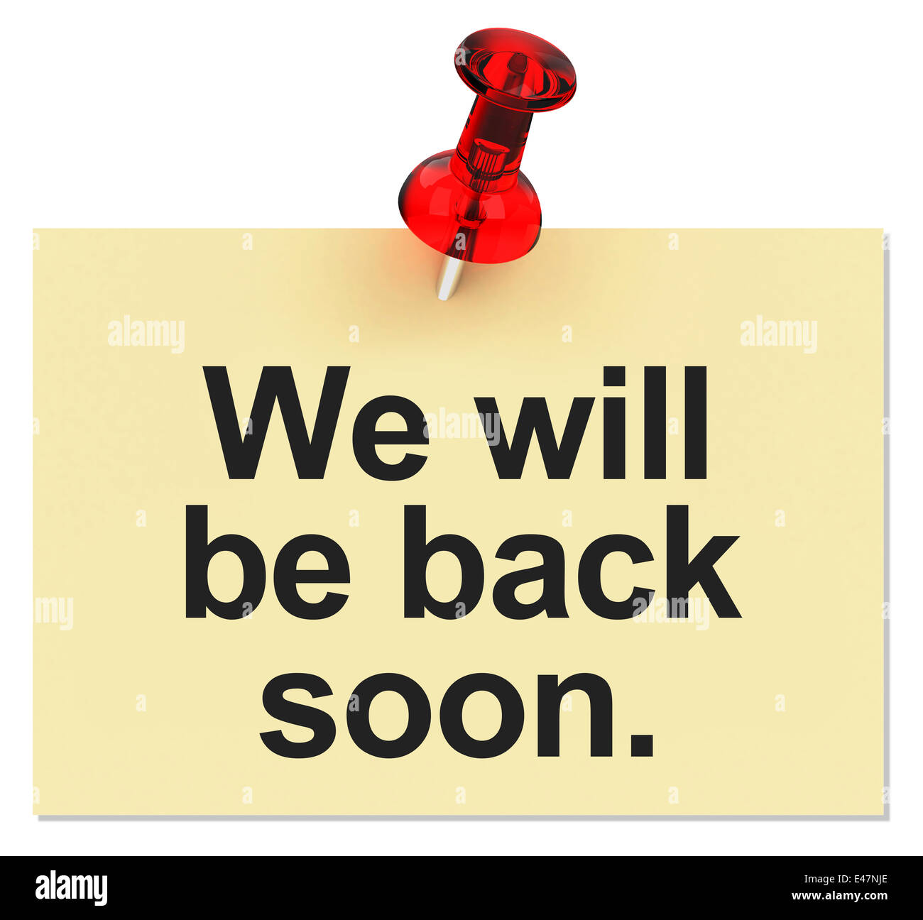 We will be back soon Stock Photo - Alamy