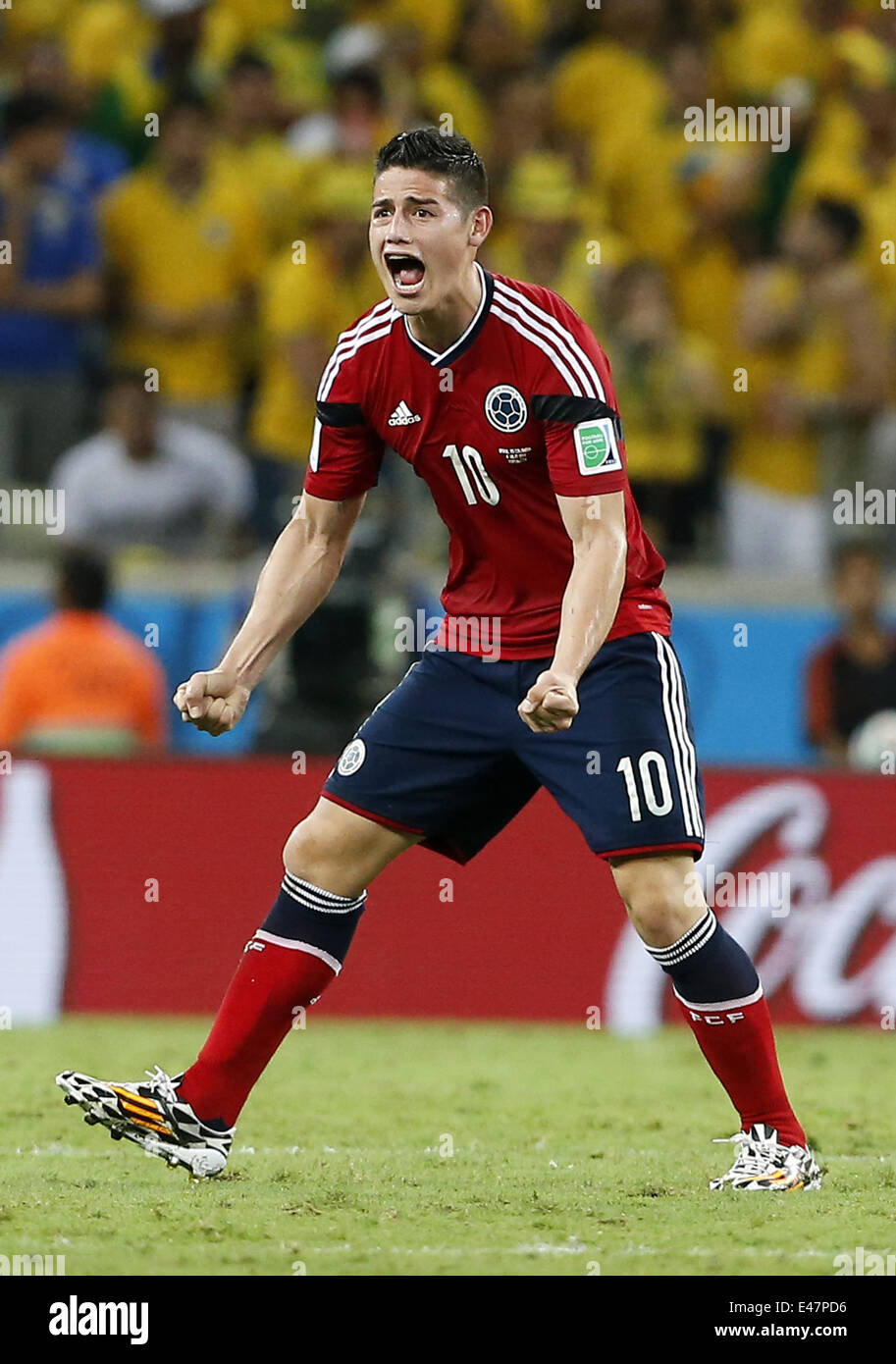 Fortaleza, Brazil. 4th July, 2014. Colombia's James Rodriguez ...