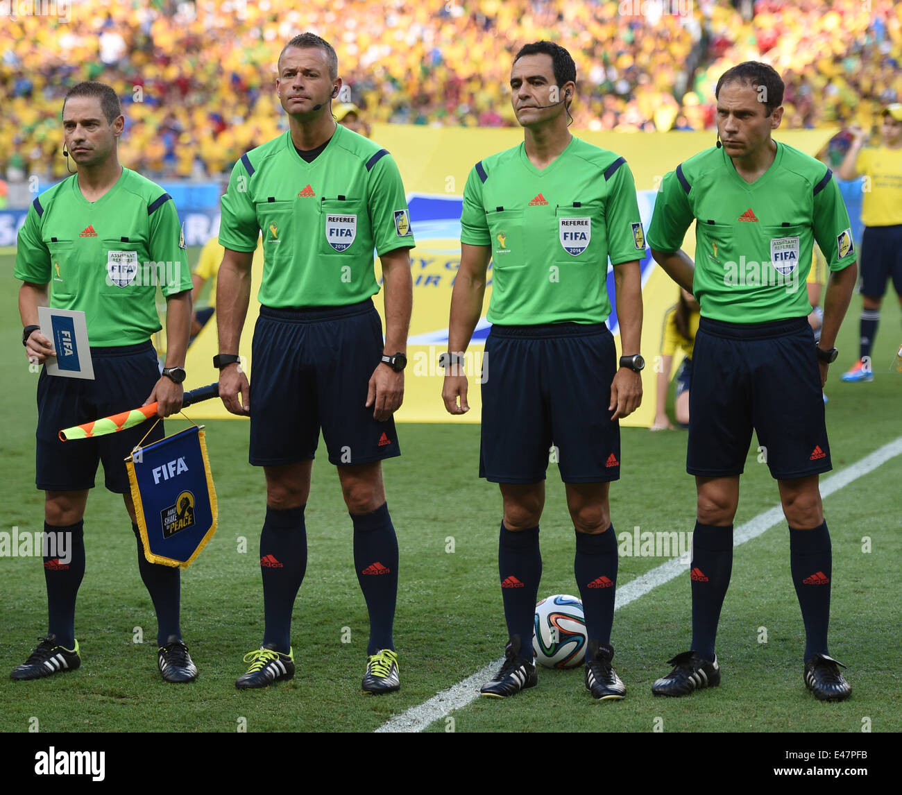 Fortaleza, Brazil. 04th July, 2014. Spanish referee Carlos Velasco ...