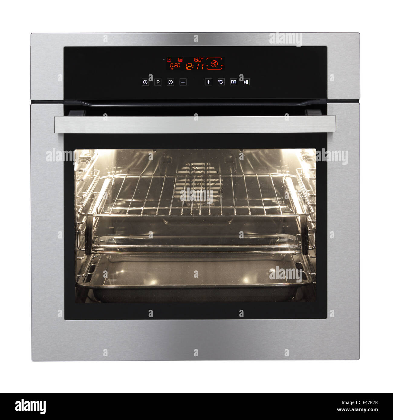 Electric oven isolated on white background Stock Photo - Alamy