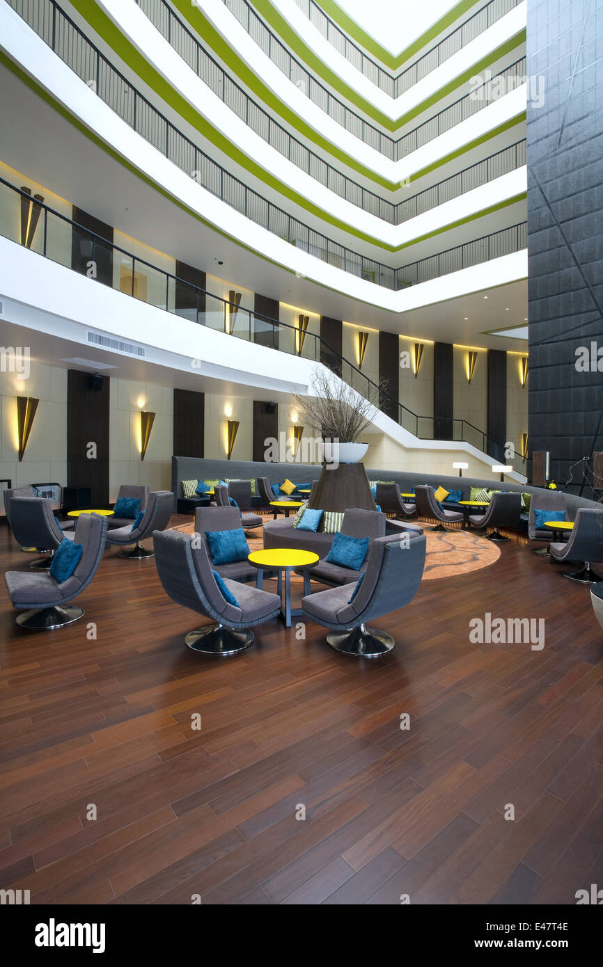 Panoramic view of nice modern stylish business center interior Stock ...