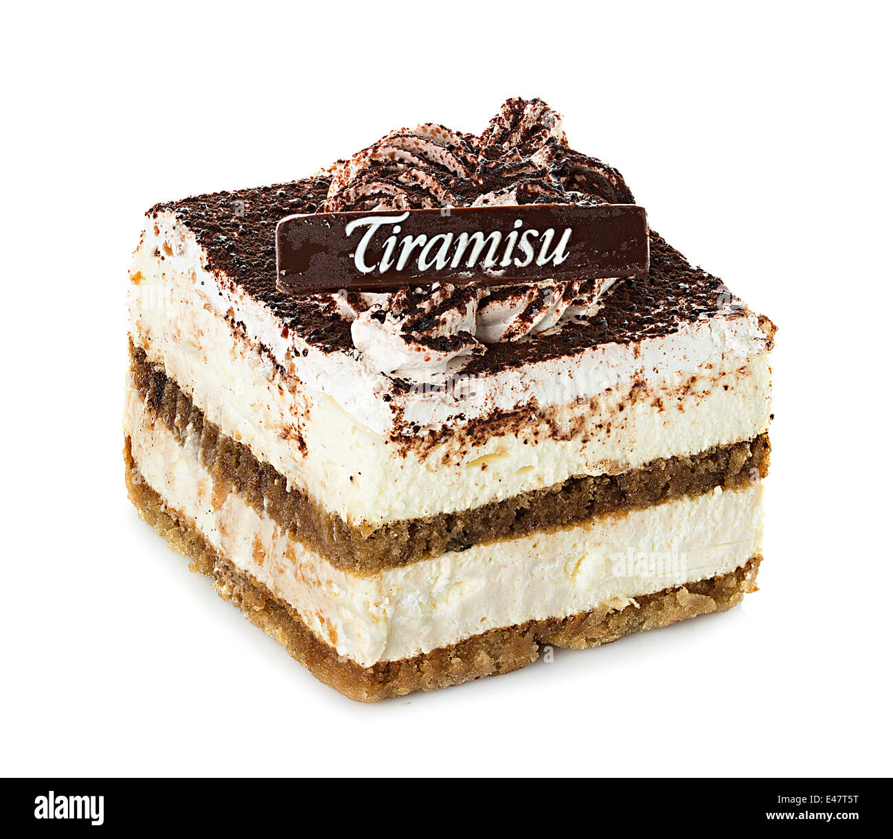tiramisu, cake, isolated on white background Stock Photo - Alamy