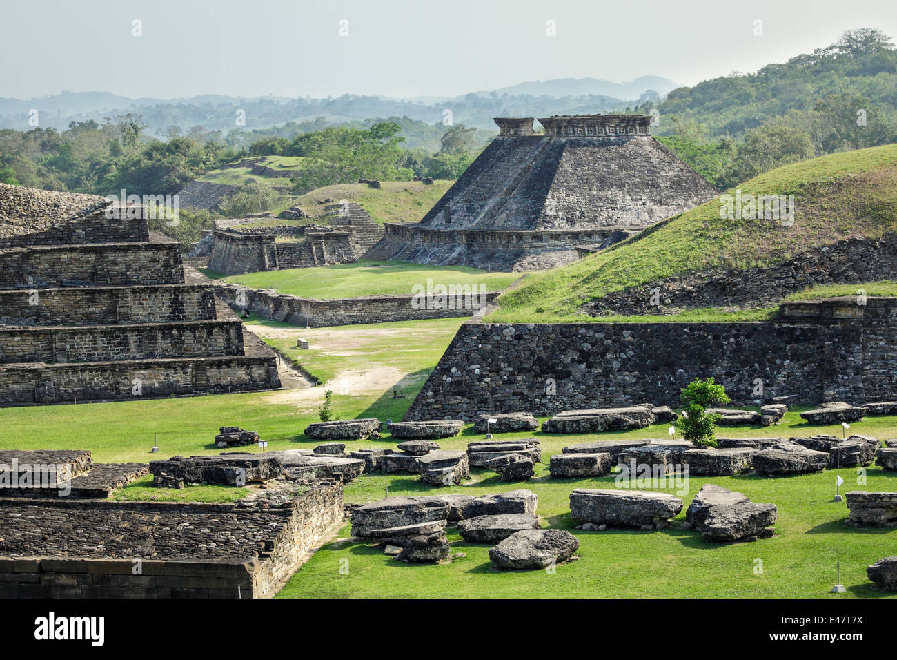 The central plaza of Tajin archaeological site with Building 5 in the ...