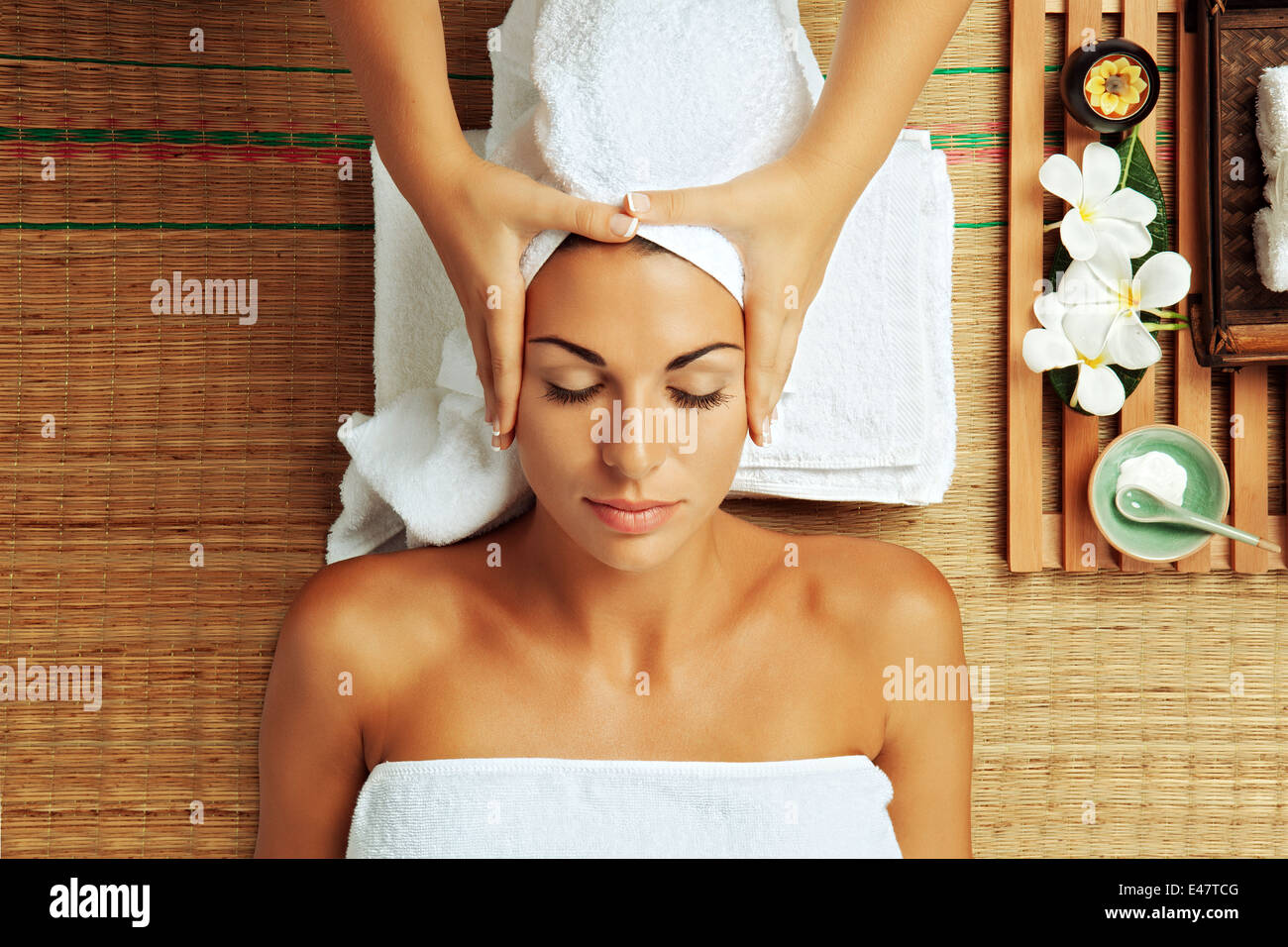 portrait of young beautiful woman in spa environment Stock Photo - Alamy