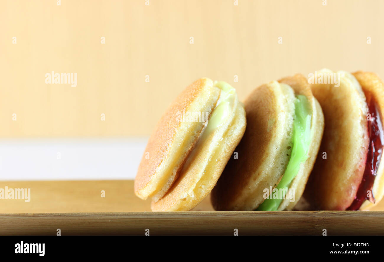 Thailand macaroon on bamboo dish for foods background Stock Photo - Alamy