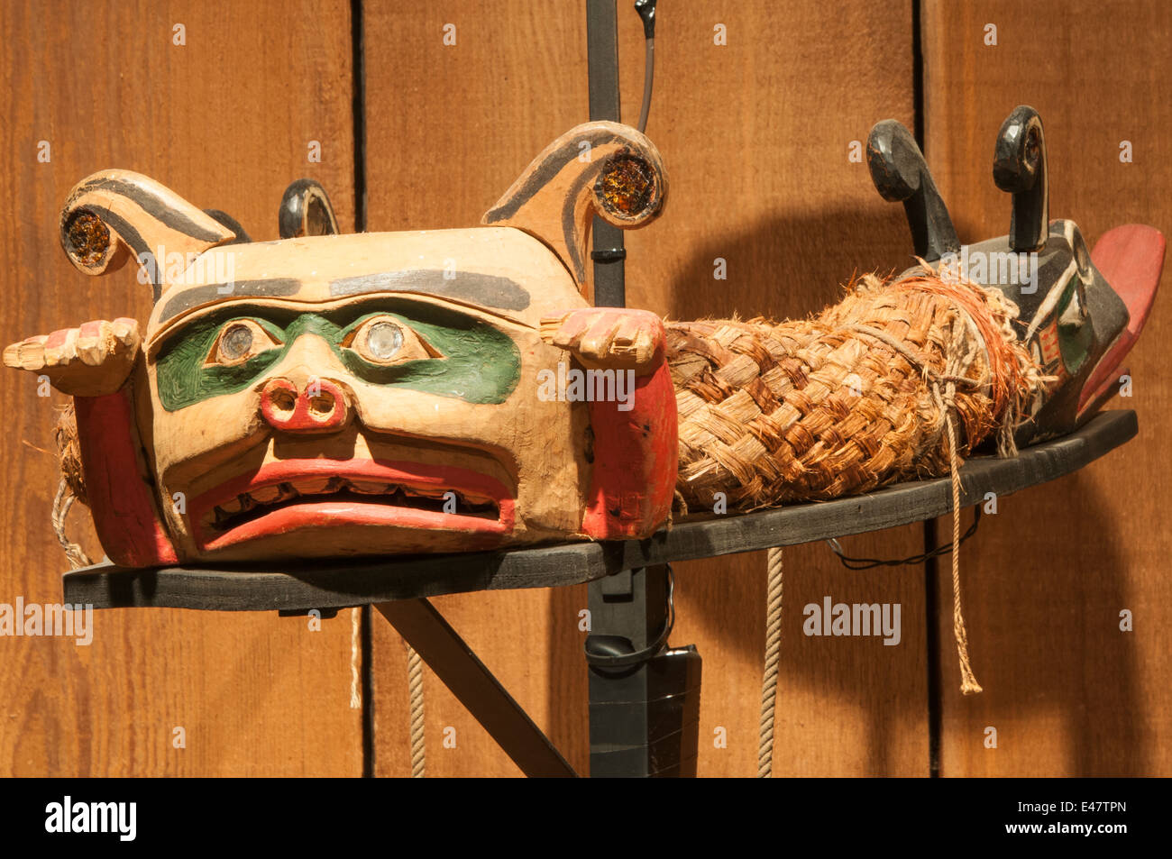 First Nation haida native painted carved wooden ceremonial mask art U ...