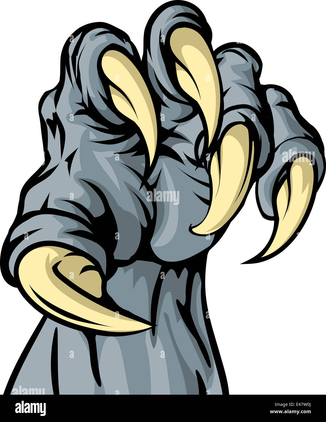An illustration of a scary monster or animal claw or clawed hand Stock ...