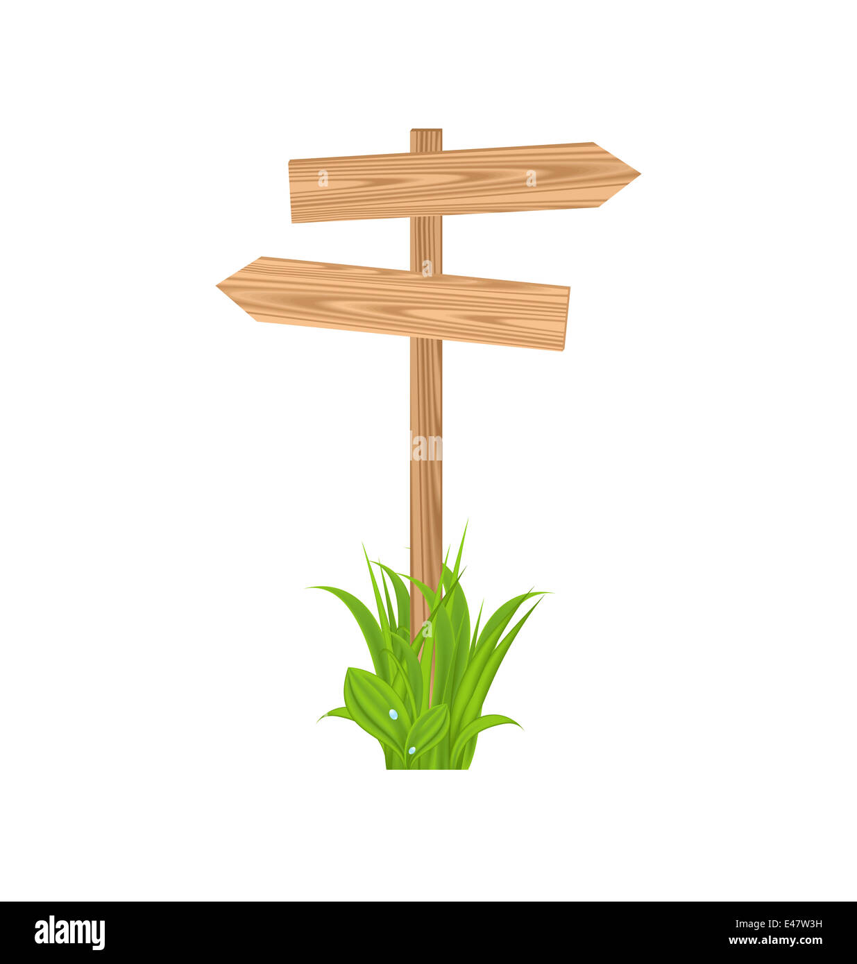 Illustration wooden signboard for guidepost, grass - vector Stock Photo ...