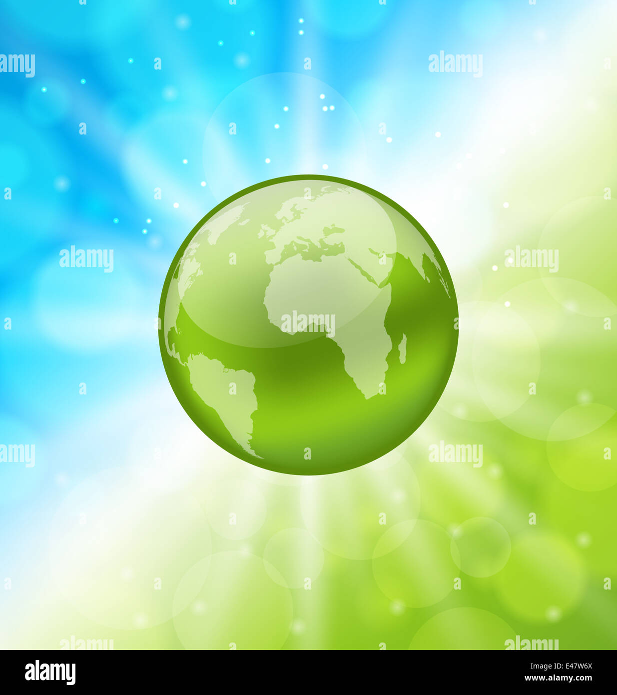 Illustration planet earth on glowing abstract background - vector Stock ...
