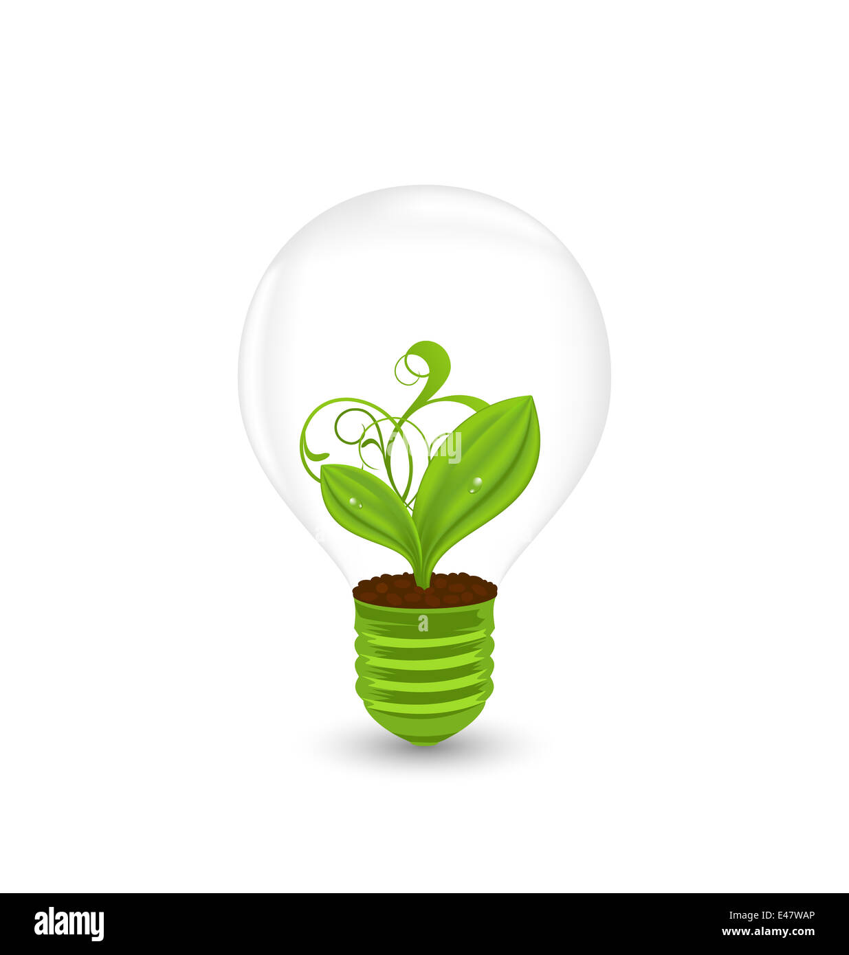 Illustration bulb with plant inside isolated on white background ...