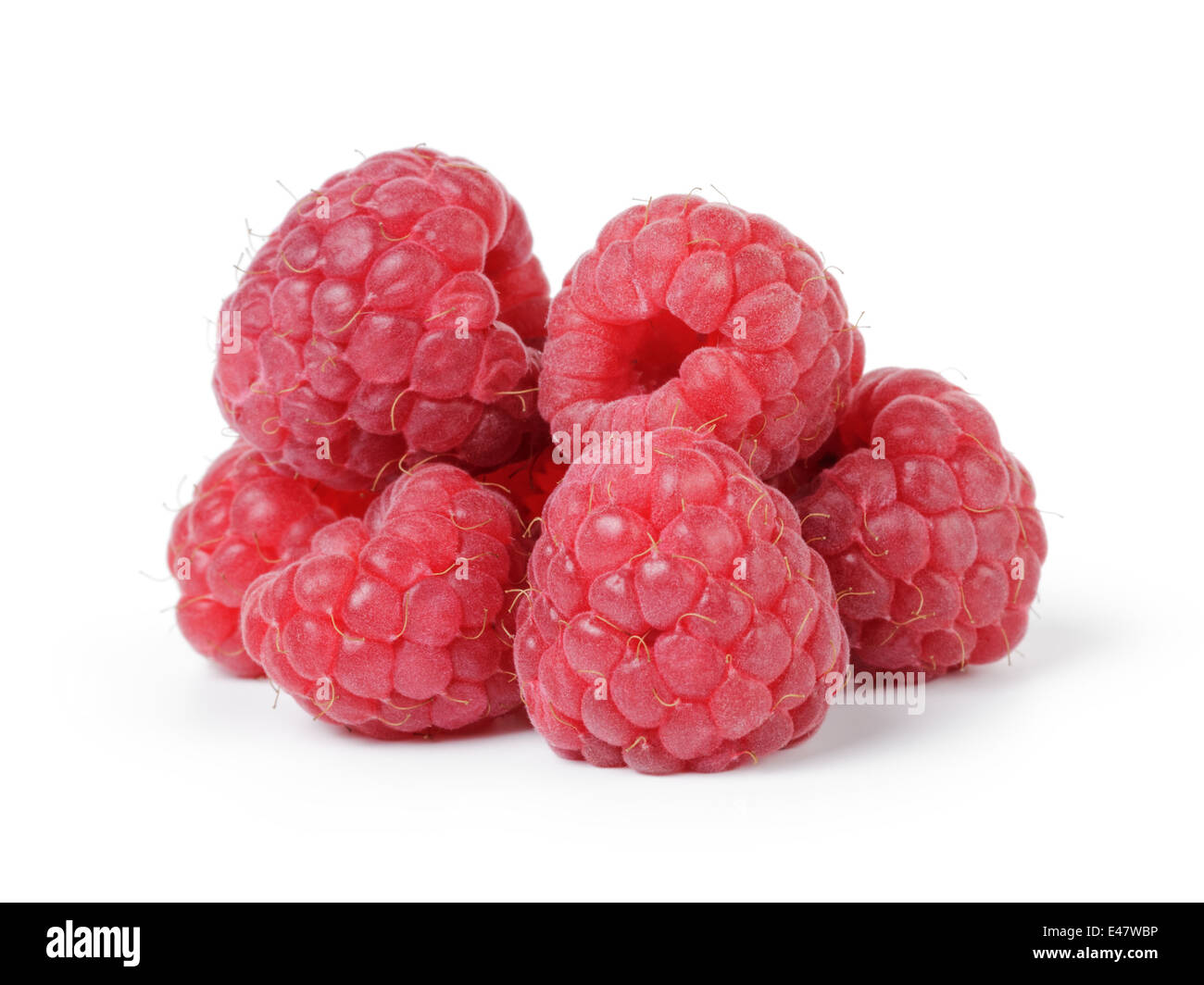 heap of ripe raspberries, isolated on white background Stock Photo - Alamy