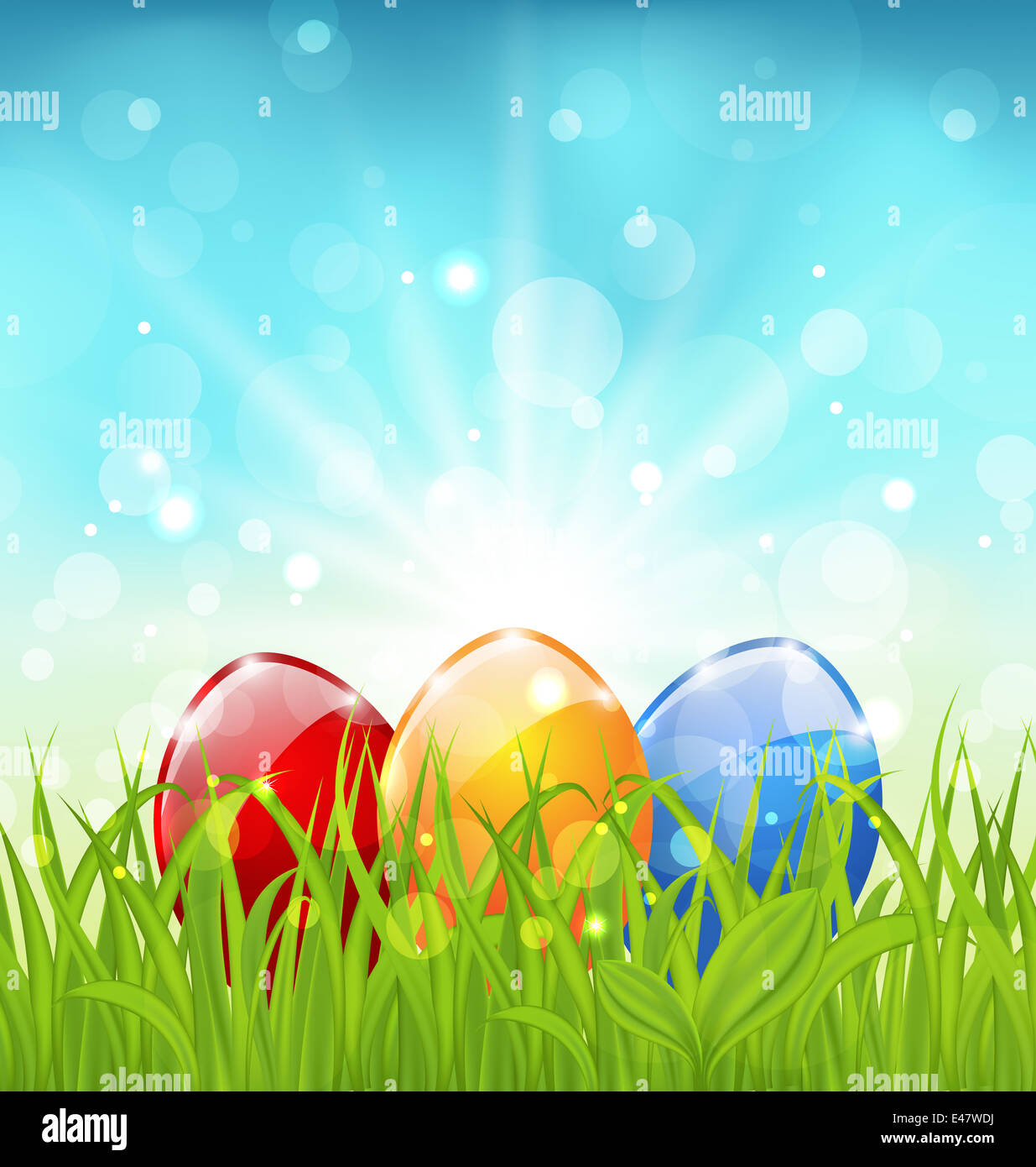 Illustration april background with Easter colorful eggs - vector Stock ...