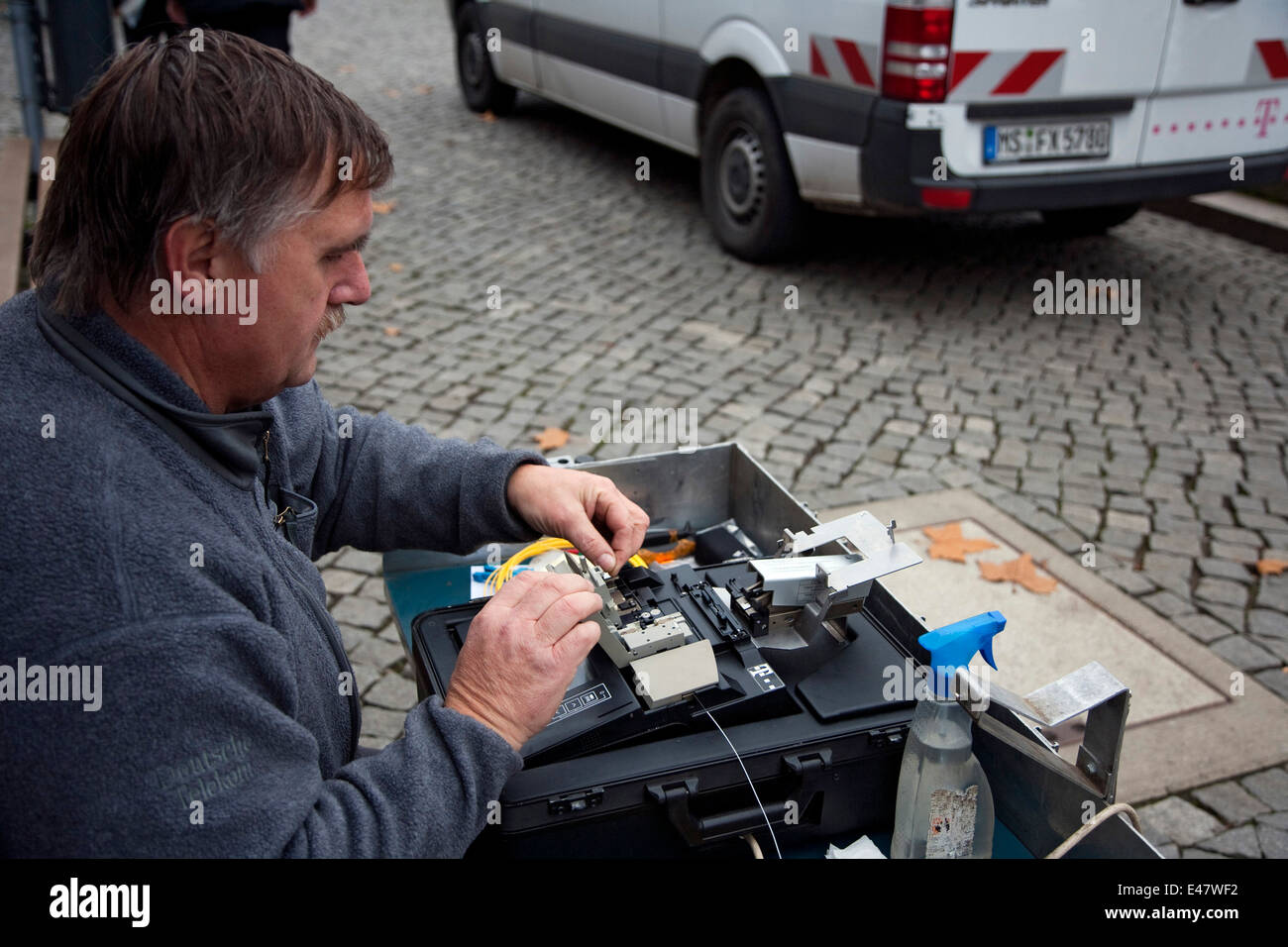 Pilot project Fibre-optic expansion Stock Photo - Alamy