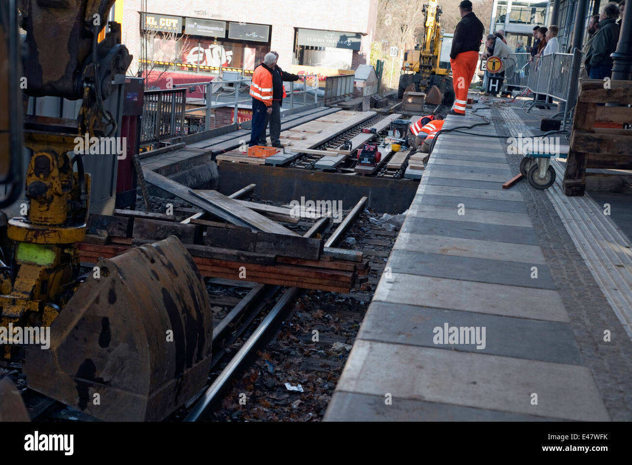 Temporary bridge rail station Zehlendorf Stock Photo - Alamy