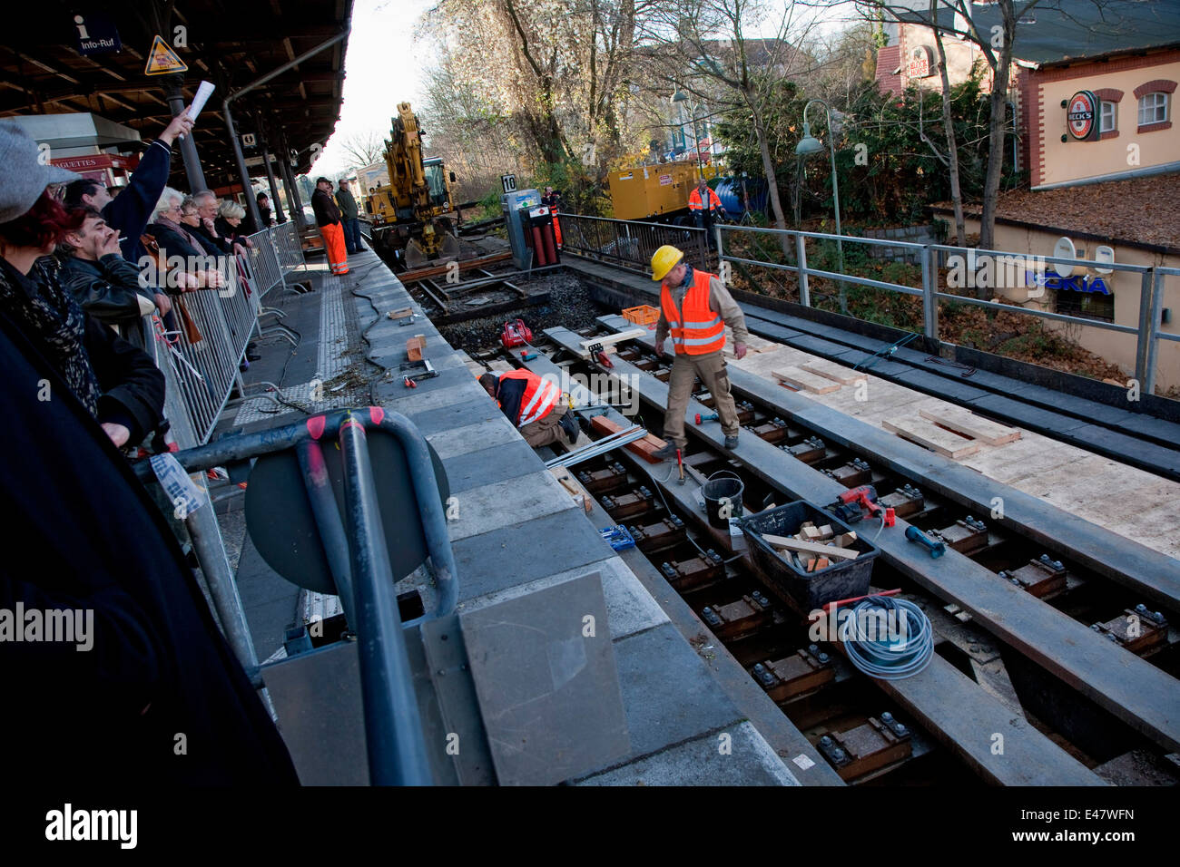 Temporary bridge rail station Zehlendorf Stock Photo - Alamy