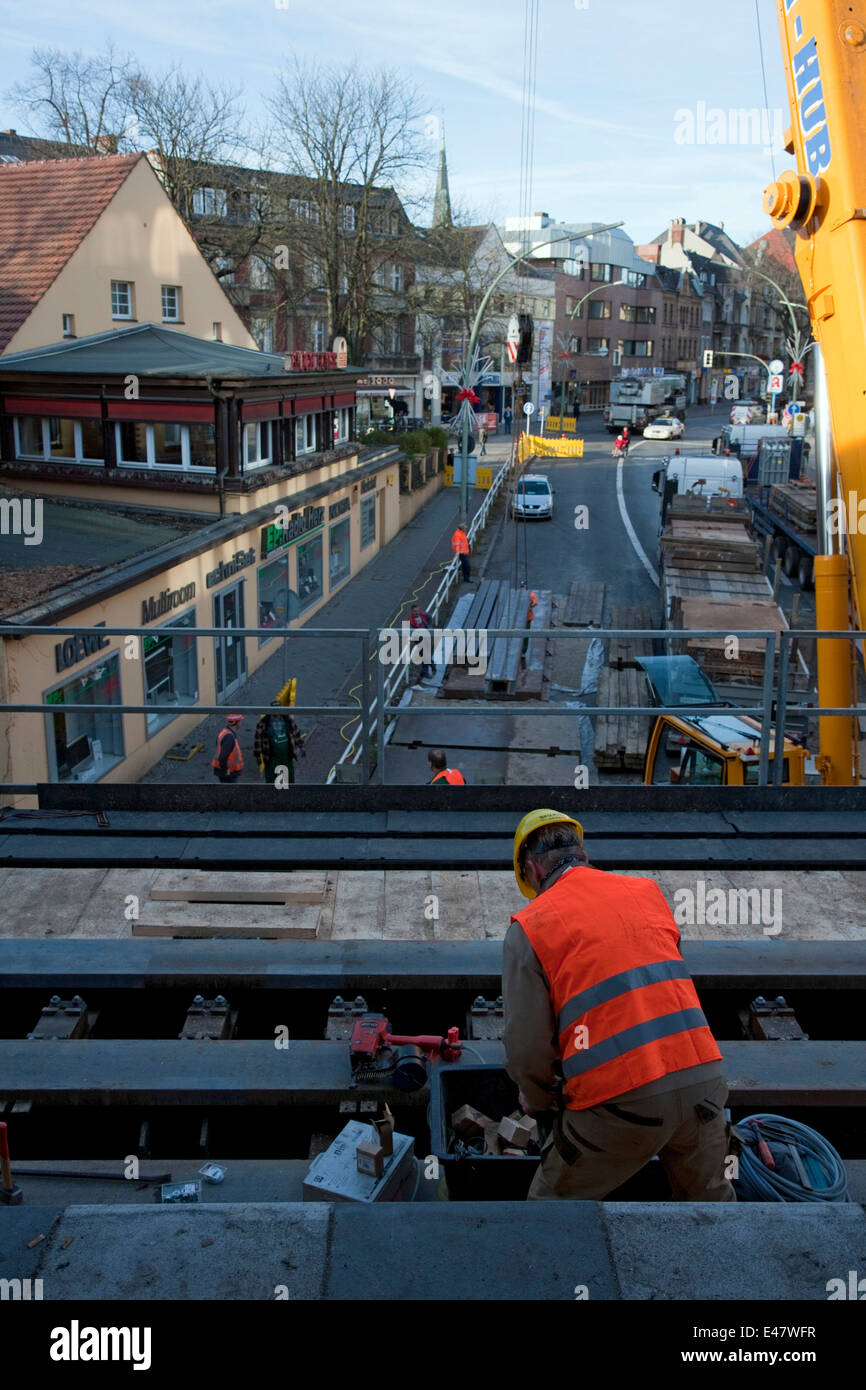 Temporary bridge rail station Zehlendorf Stock Photo - Alamy
